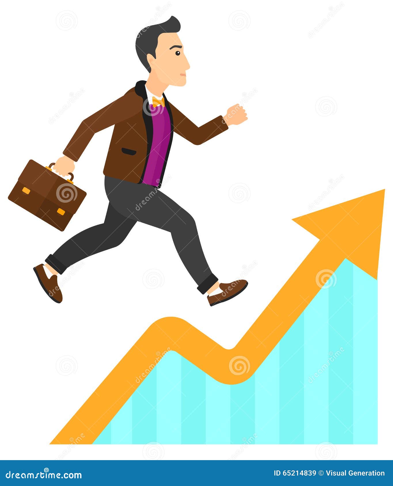 Man Running on Growth Graph Stock Vector - Illustration of finance ...