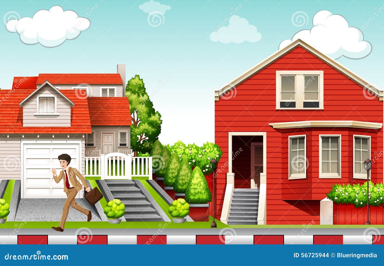 Man running from house stock vector. Illustration of suburb - 56725944
