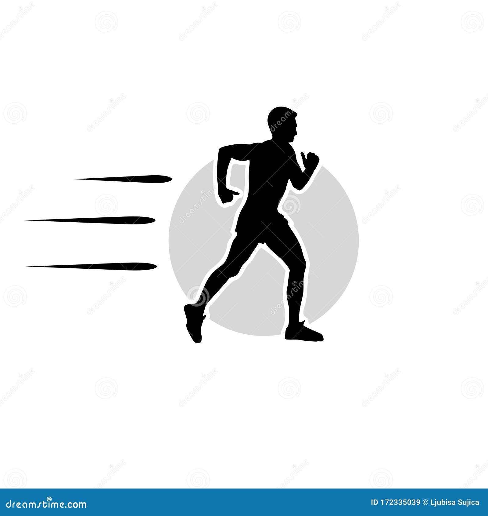 Man Running Icon on White Background Stock Illustration - Illustration ...