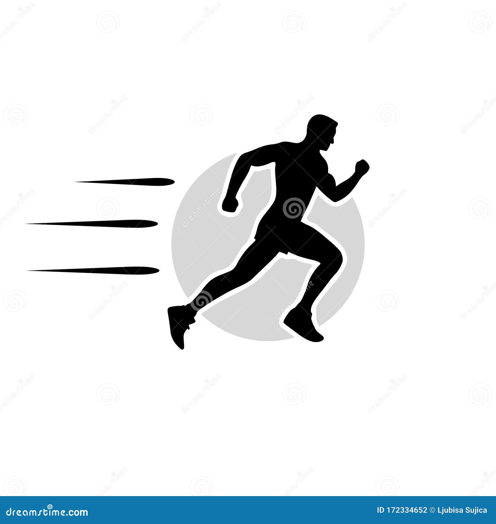 Man Running Icon on White Background Stock Illustration - Illustration ...