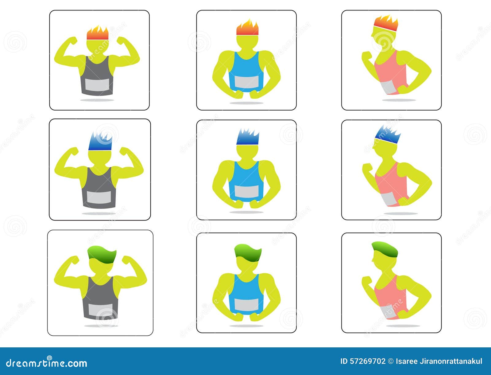 Running Man Icons With Motion Trails Vector Illustration ...