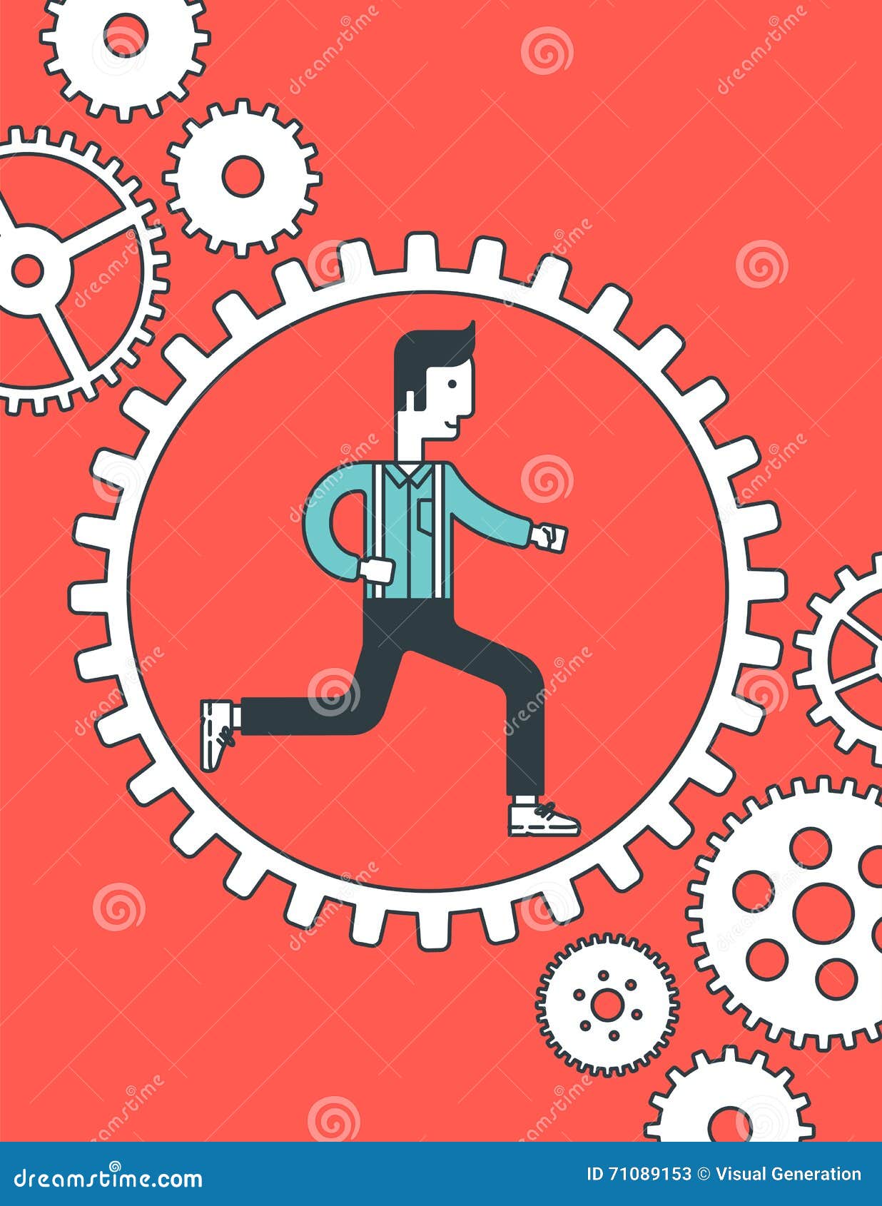 3d Man, Running Inside The Recycle Symbol Stock Image | CartoonDealer ...