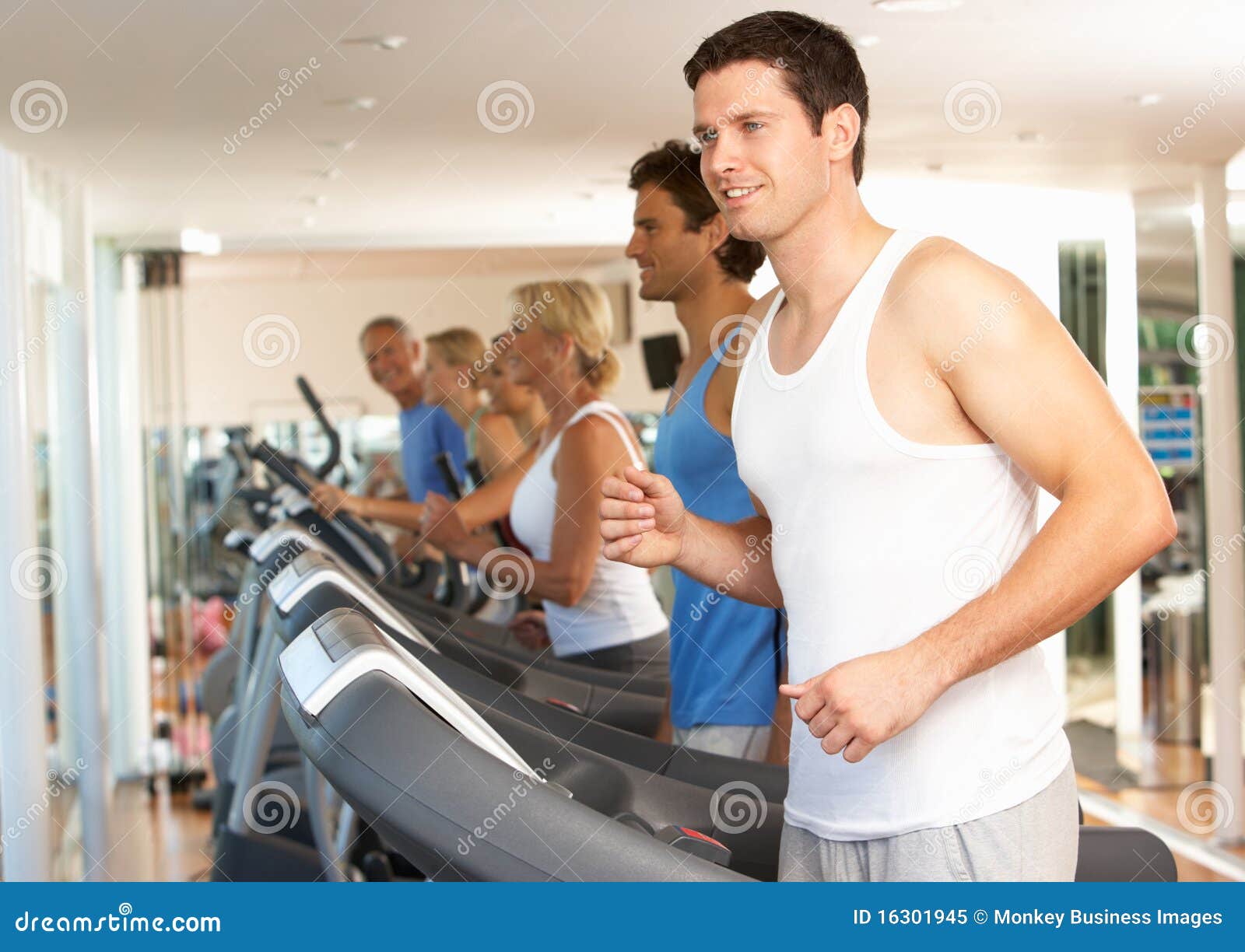 Man On Running Machine Stock Photography | CartoonDealer.com #16302020