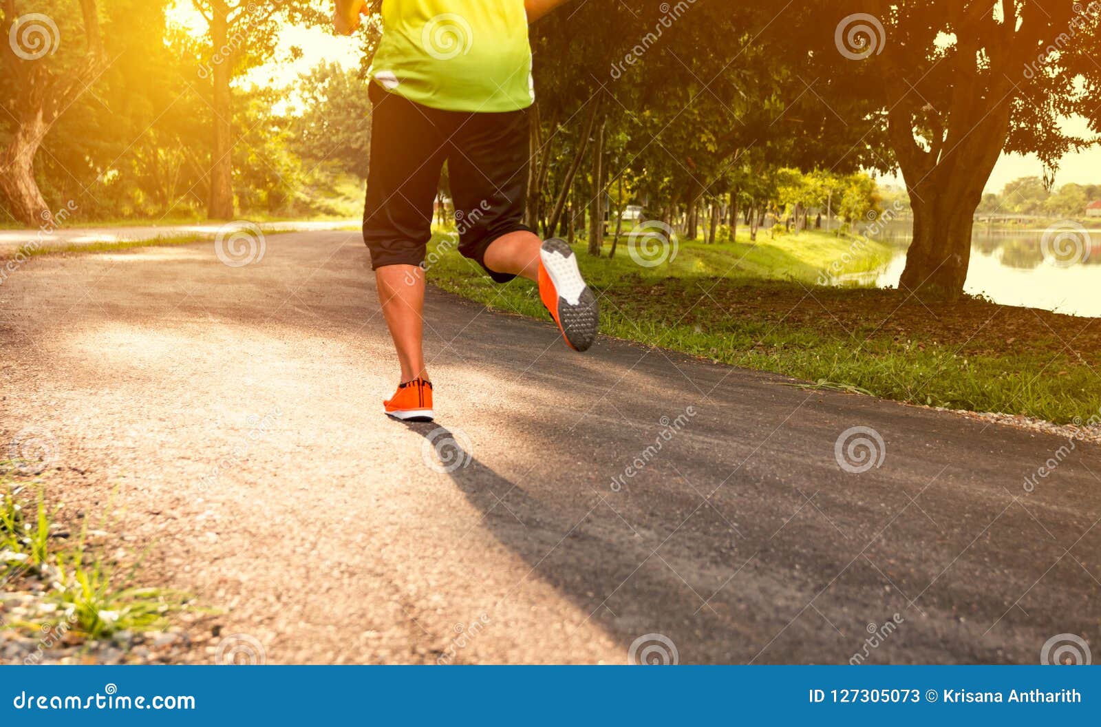 A Man Running at the Morning for Jogging and Exercise Stock Image ...