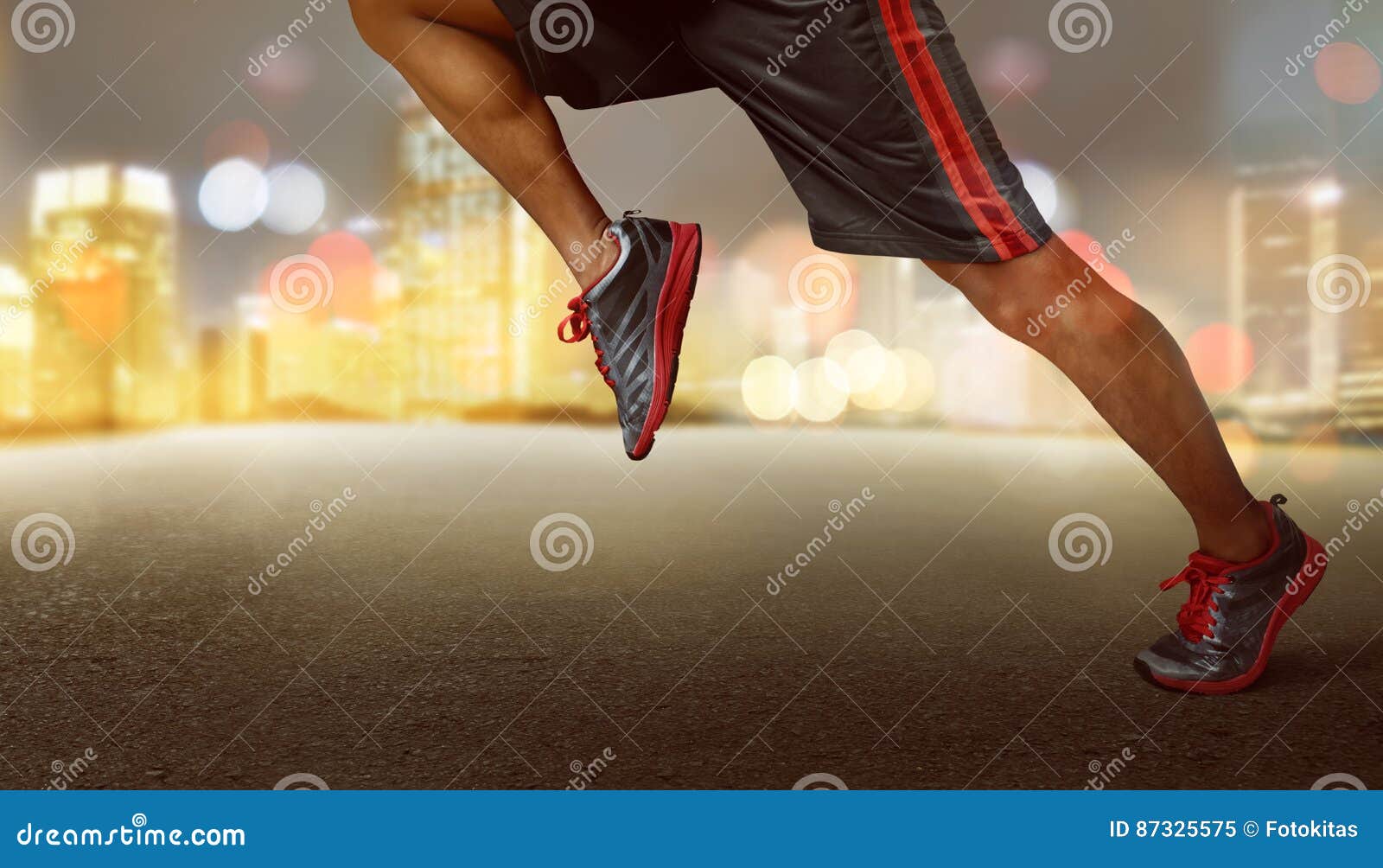 Man running at night stock image. Image of asphalt, runner - 87325575