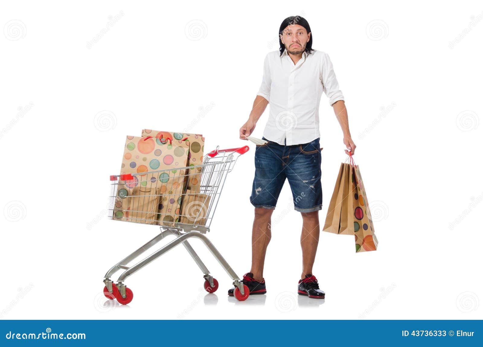 Man running out of money stock image. Image of buyer - 43736333
