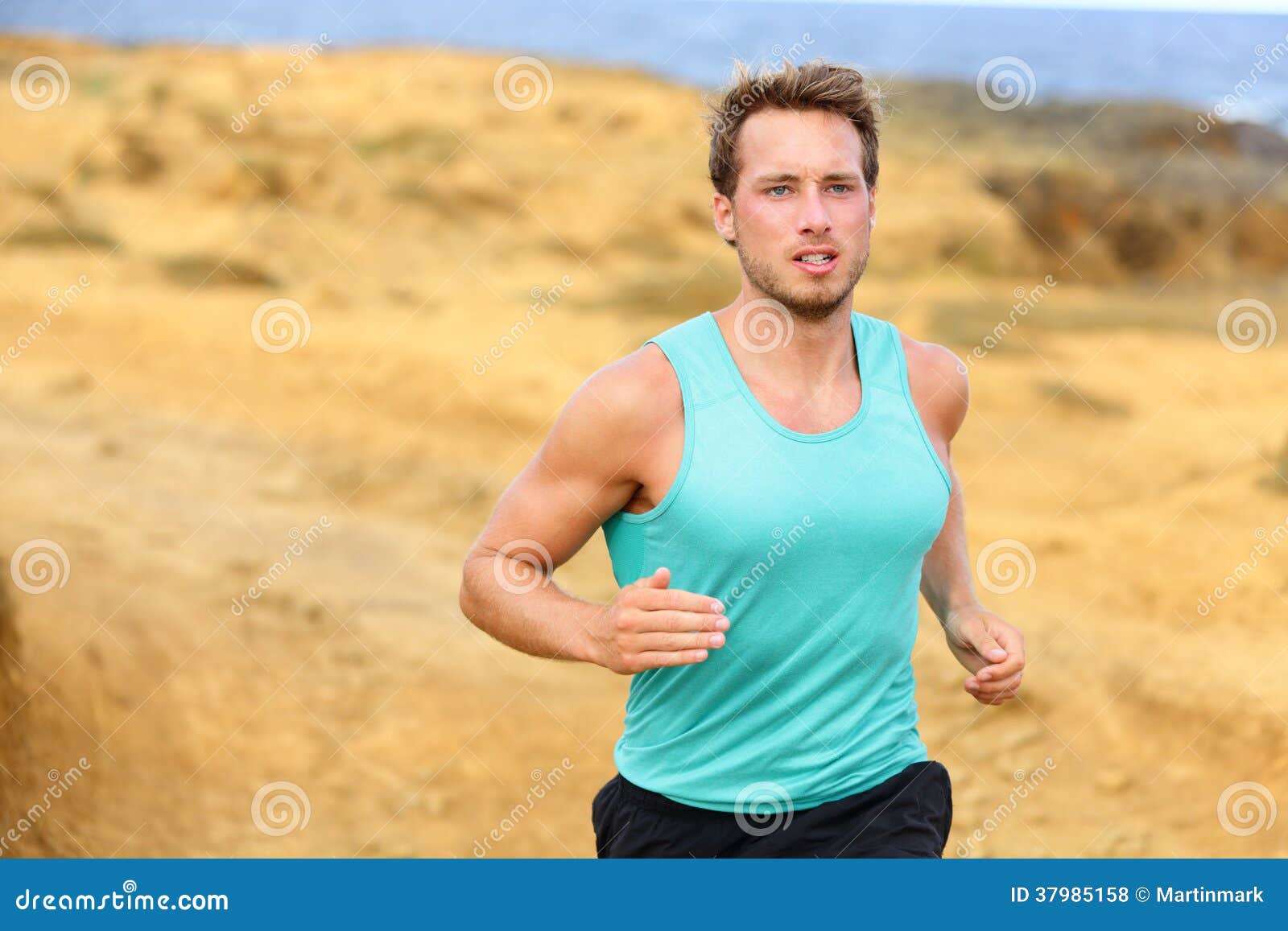 Man Running Outdoors in Nature Stock Photo - Image of activity, joggers ...