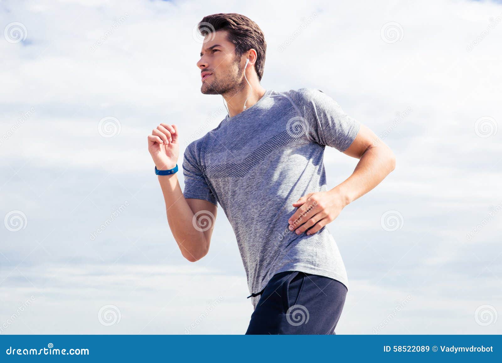 Man running outdoors stock image. Image of sport, healthy - 58522089