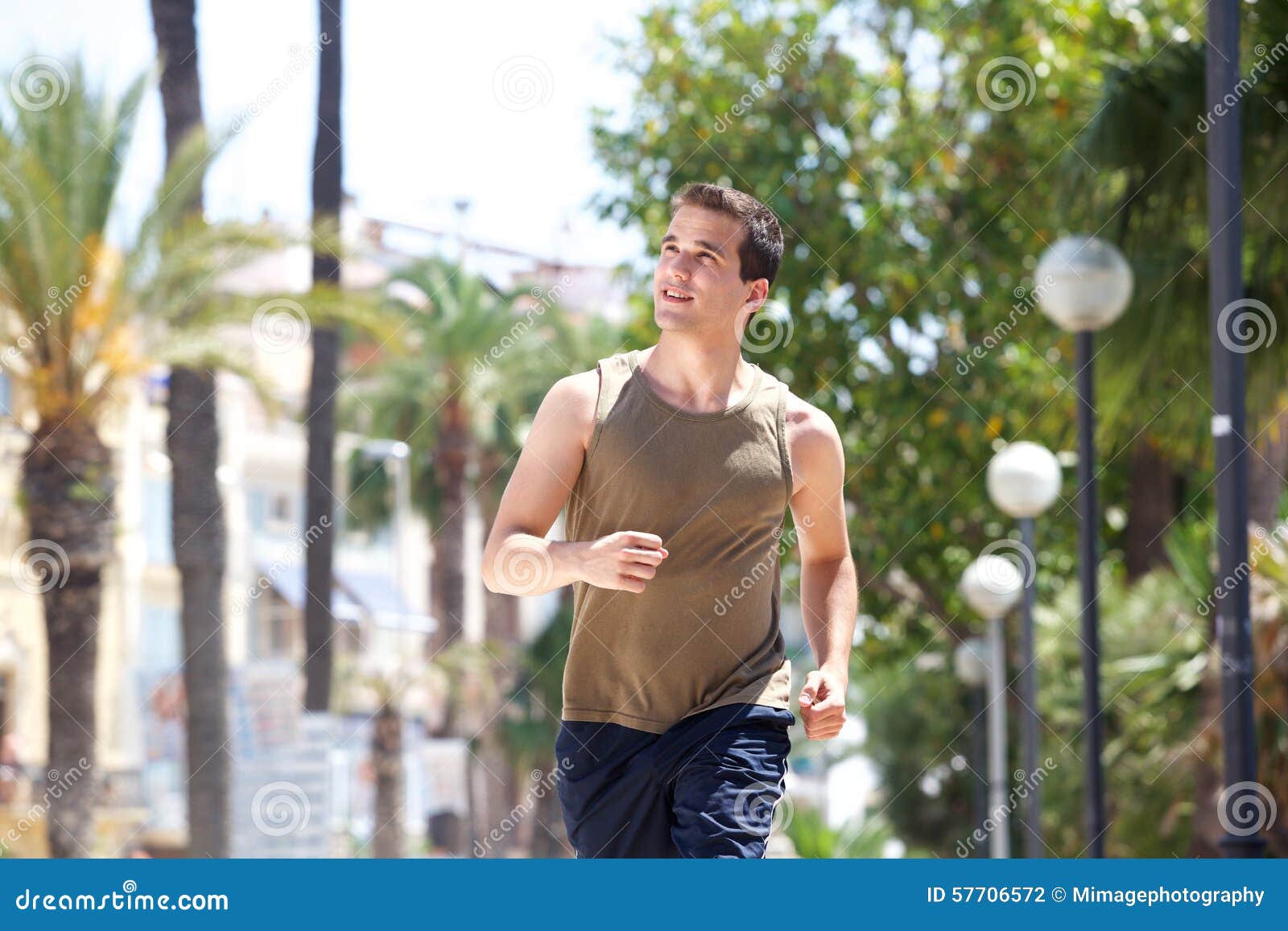 Man Running Outside in Summer Stock Photo - Image of motion, jogger ...
