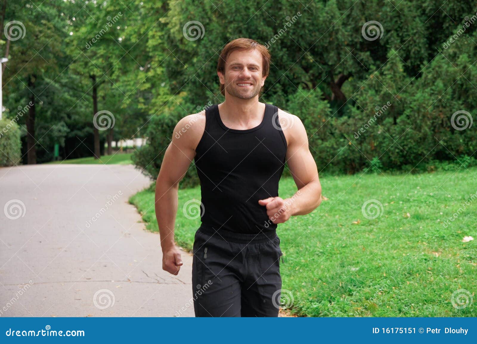 Man running in park stock image. Image of fitness, skill - 16175151