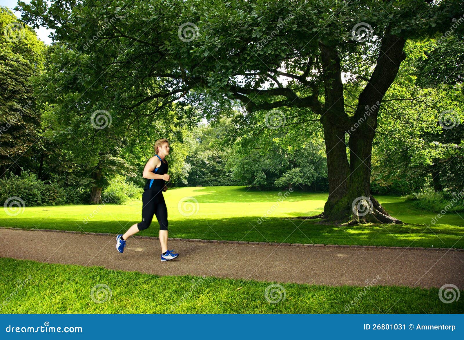 Man Running In Park Stock Image - Image: 26801031