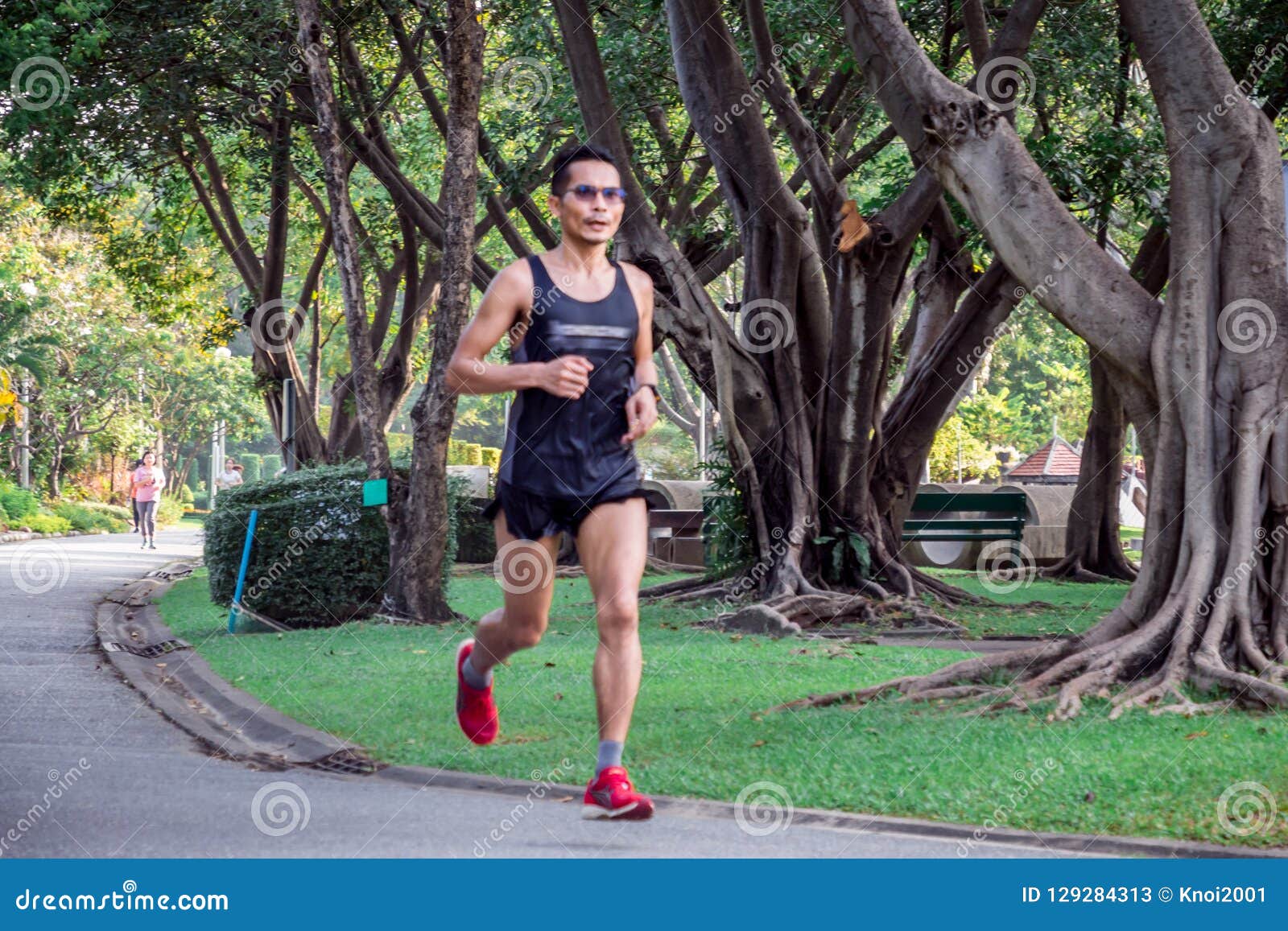 Man Running in Park, Healthy Concept Stock Image - Image of running ...