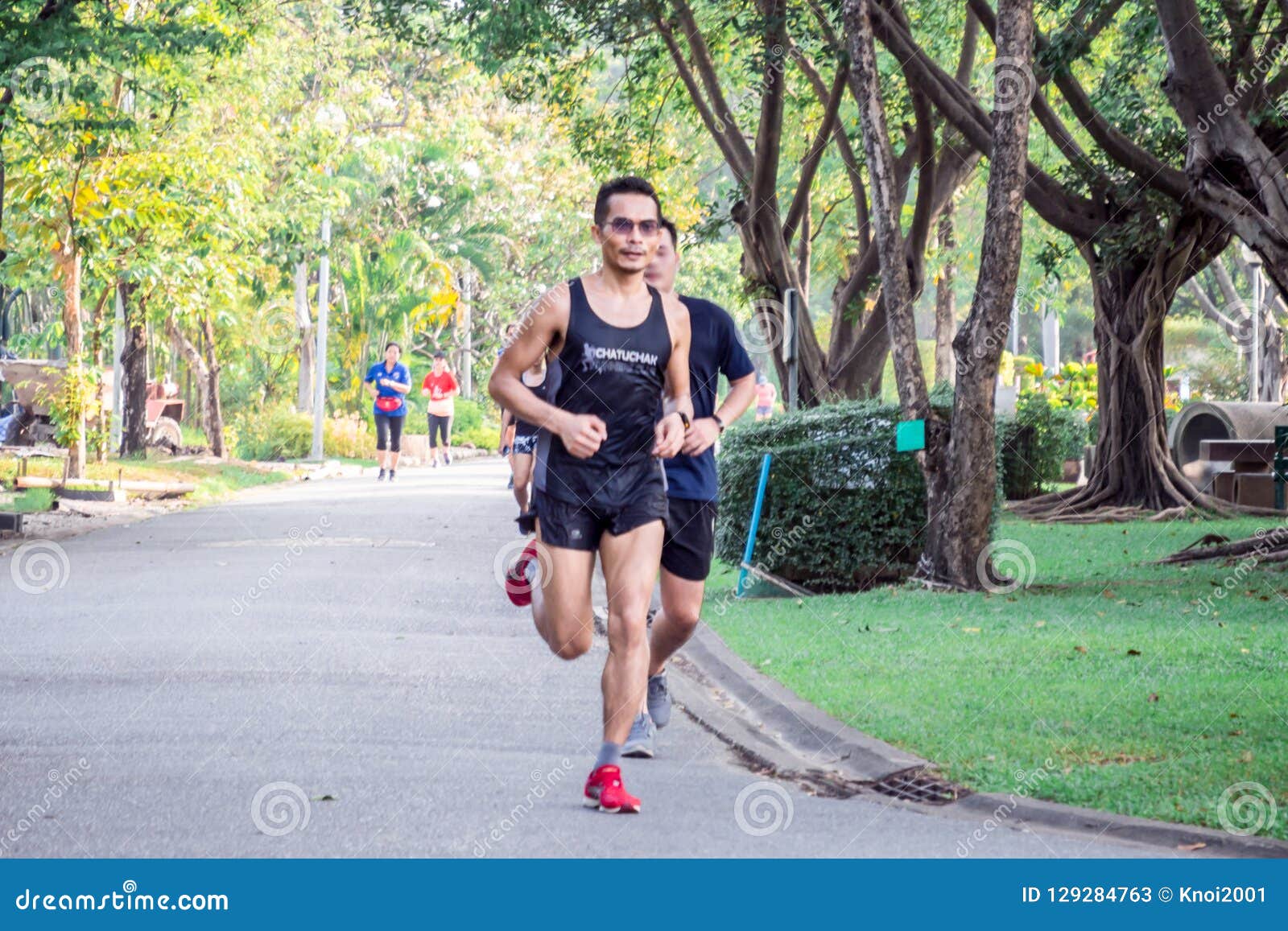 Man Running in Park, Healthy Concept Stock Image - Image of jogging ...