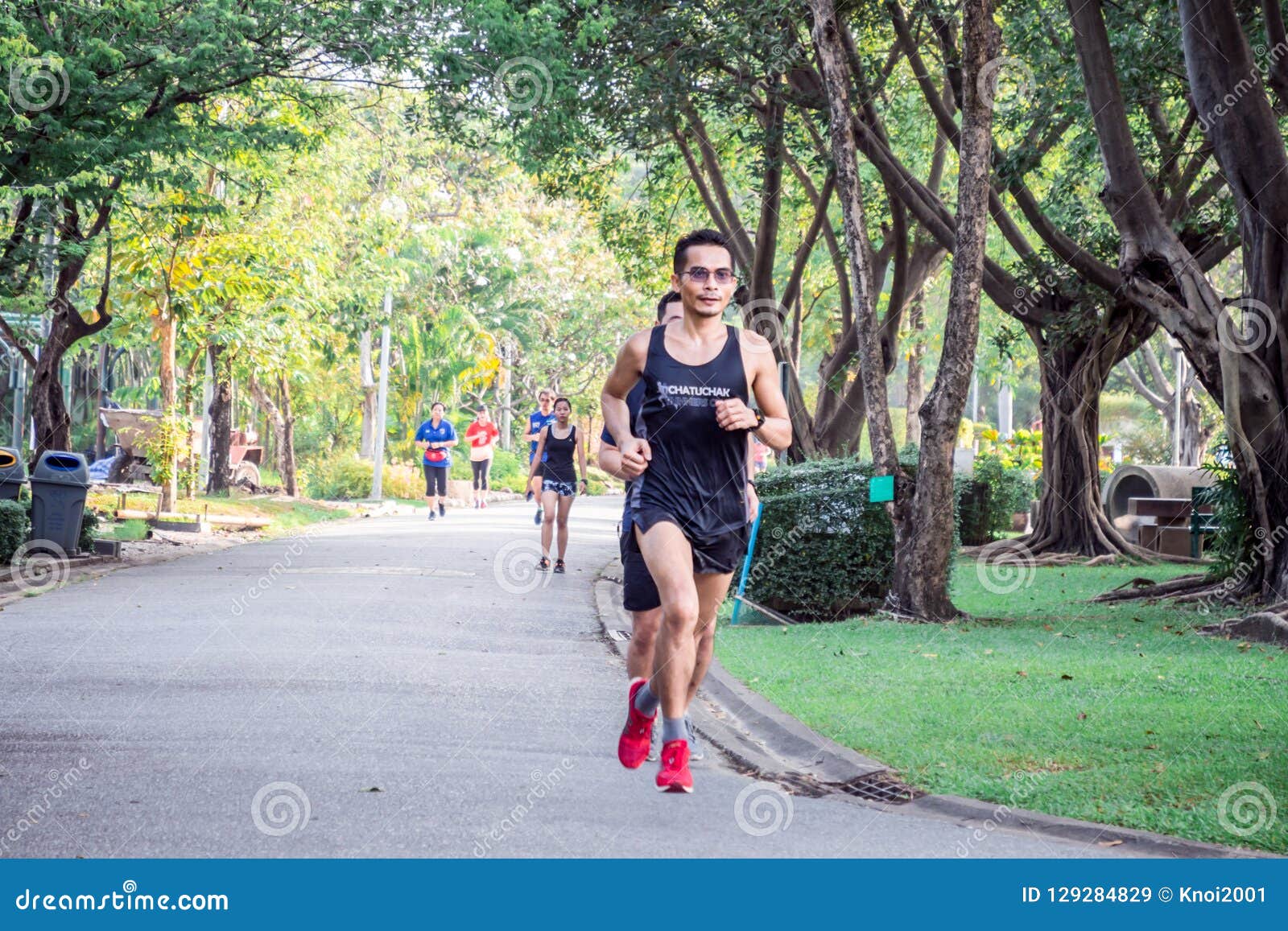 Man Running in Park, Healthy Concept Stock Image - Image of park, life ...