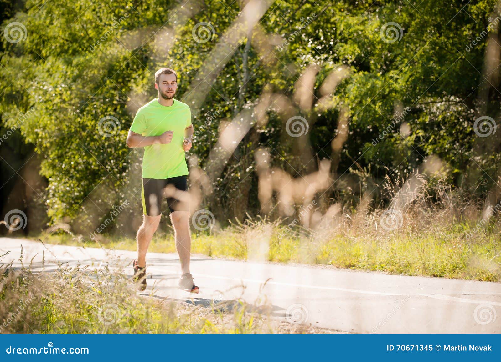 Man running in park stock image. Image of people, exercise - 70671345