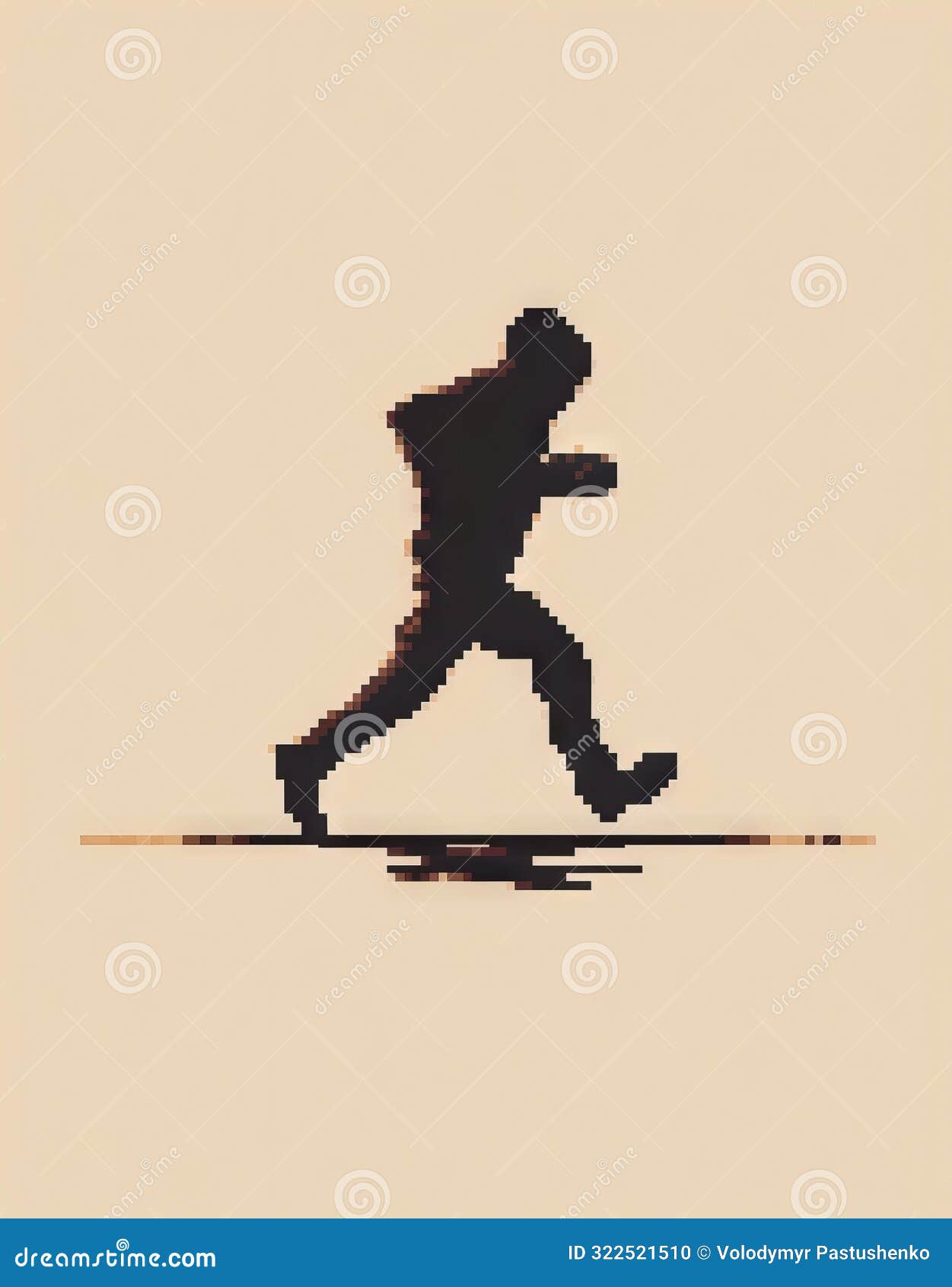 A Man is Running in Pixel Art Stock Photo - Image of skate, equipment ...