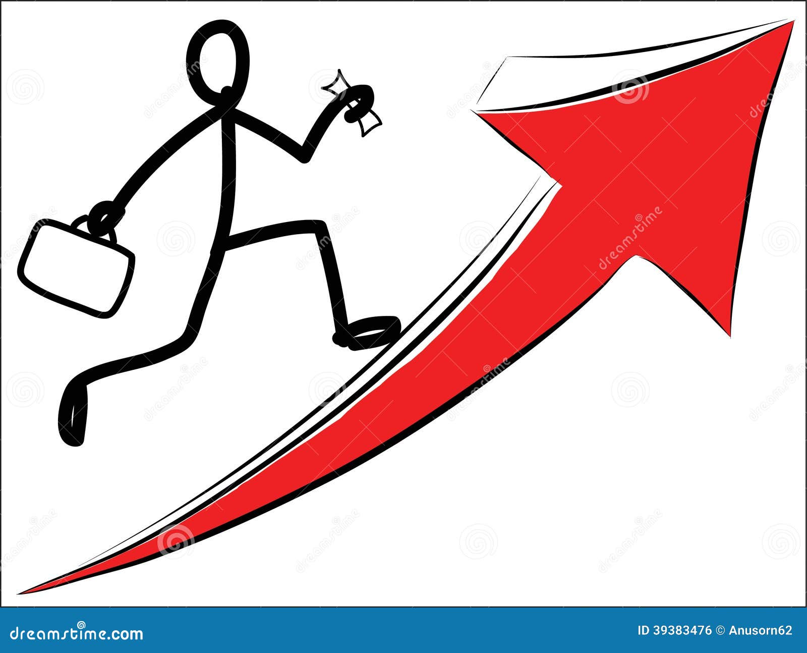 Man Running on Red Arrow Vector Stock Vector - Illustration of arrow ...