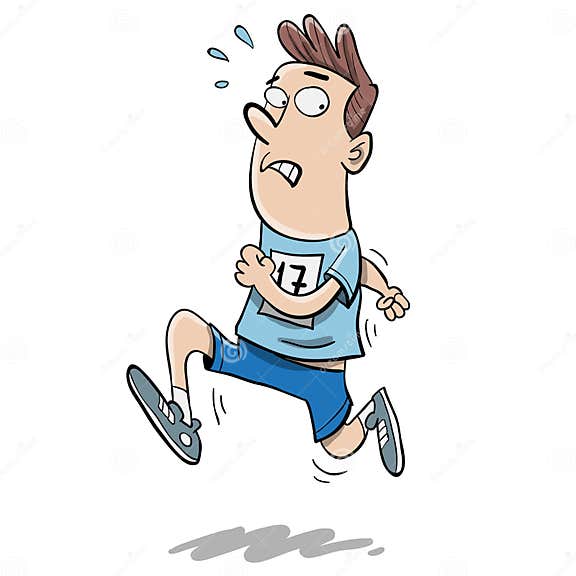 Man Running Scared in Marathon Stock Vector - Illustration of healthy ...