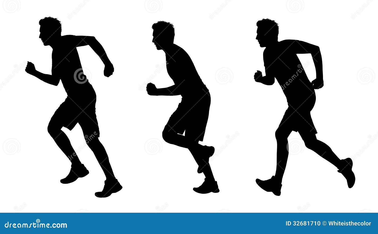 Man Running Silhouettes Set 1 Stock Illustration - Illustration of ...