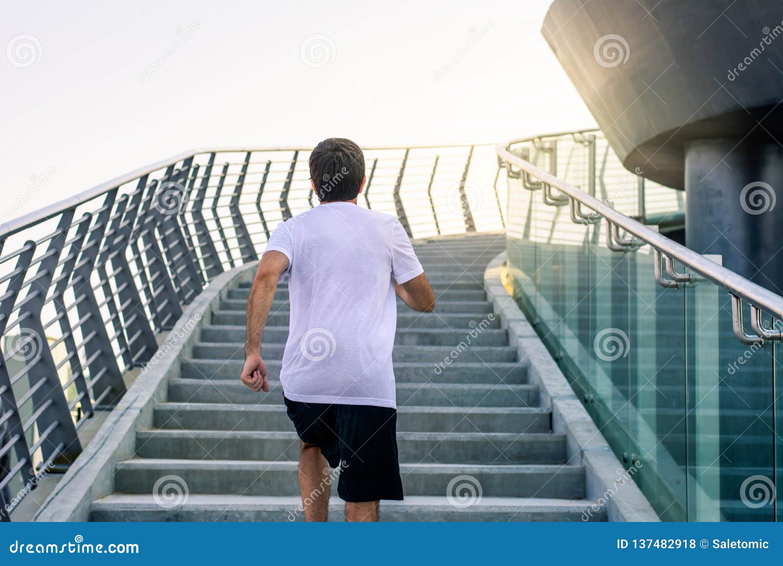 Man Running on the Stairs during a Workout Stock Photo - Image of city ...