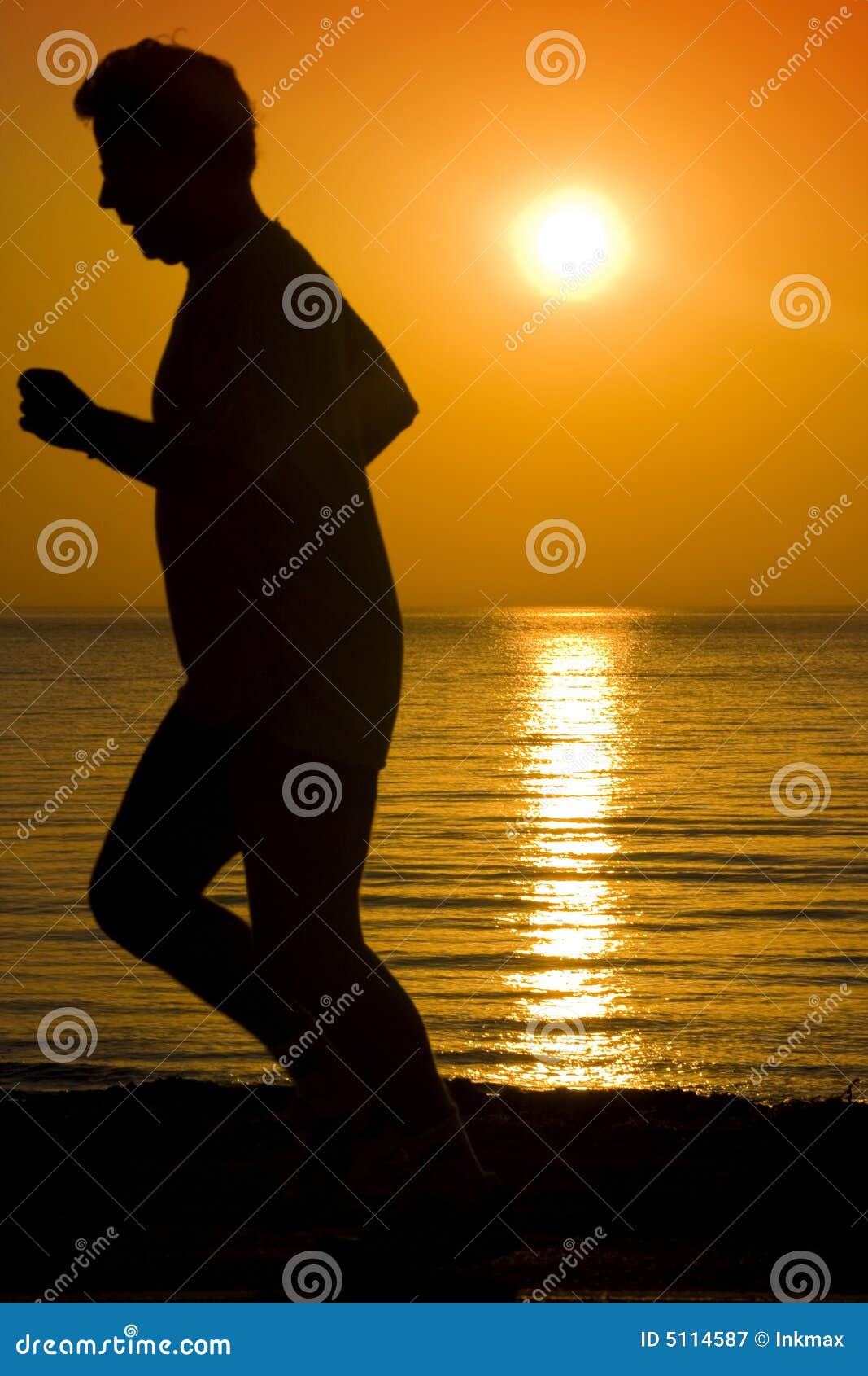 Man Running at Sunrise stock image. Image of jogging, beauty - 5114587