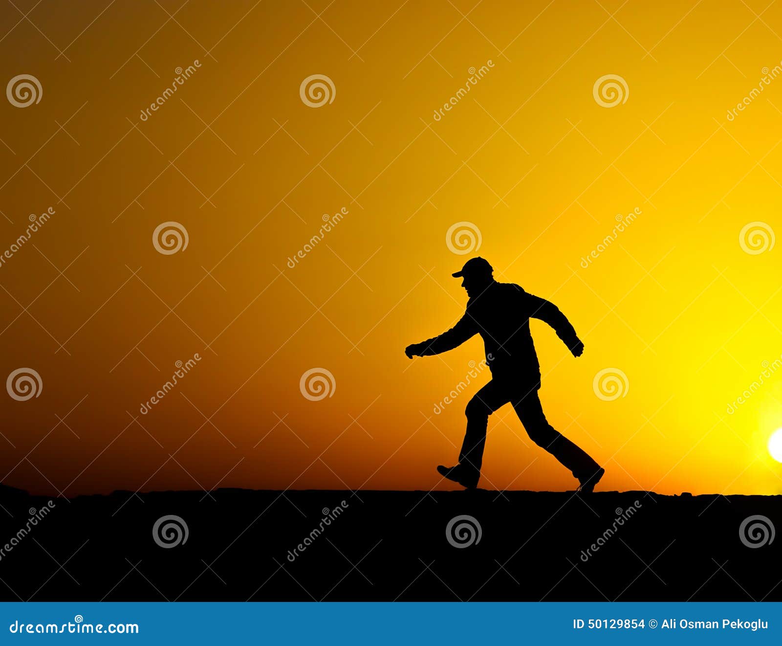 Man running at sunset stock photo. Image of condition - 50129854