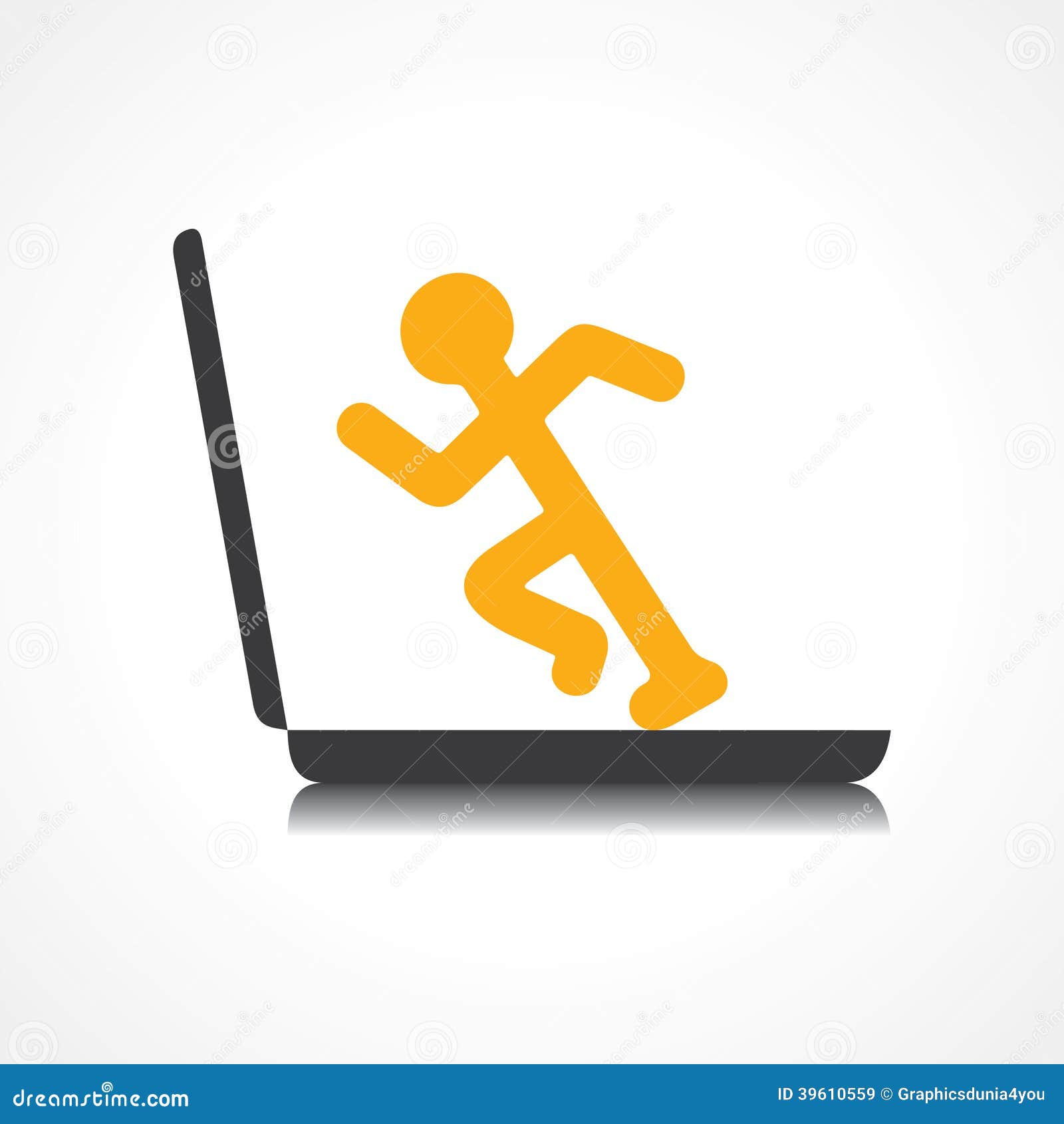 Man Running with Technology Stock Vector - Illustration of clever ...