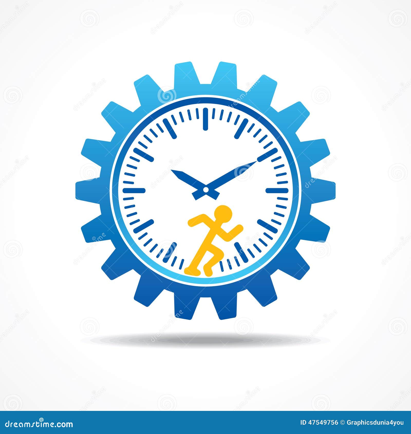 Man Running with Time Concept Stock Vector - Illustration of wheel ...