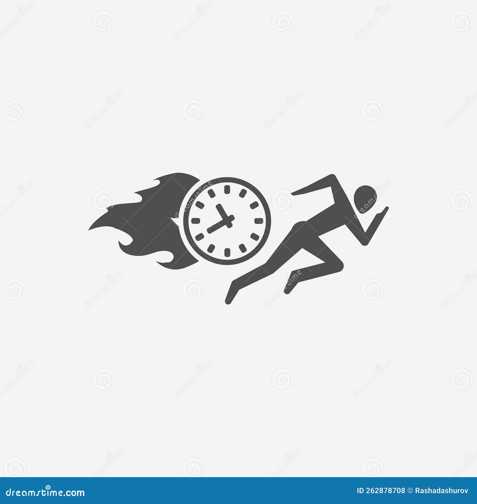 Man running time icon stock vector. Illustration of office - 262878708