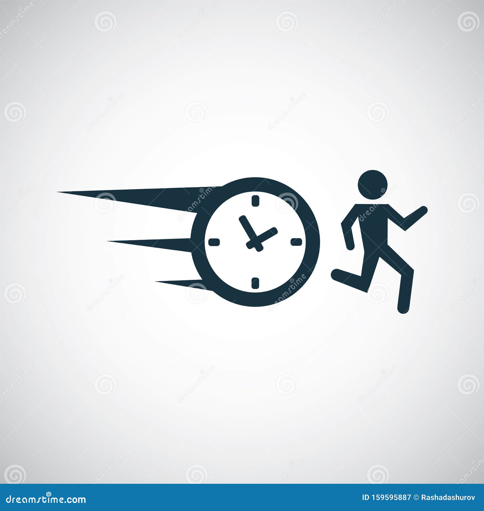 Man Running Time Icon for Web Stock Vector - Illustration of background ...