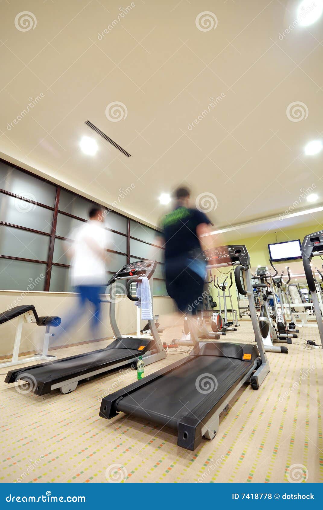 Man Running on Treadmill in Gym Stock Photo - Image of lifestyle ...