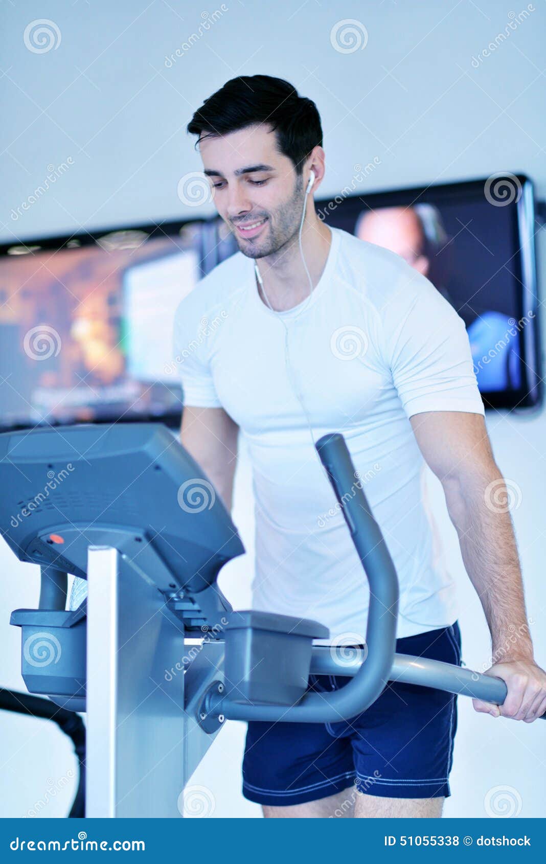 Man Running on the Treadmill Stock Photo - Image of athlete, exercise ...