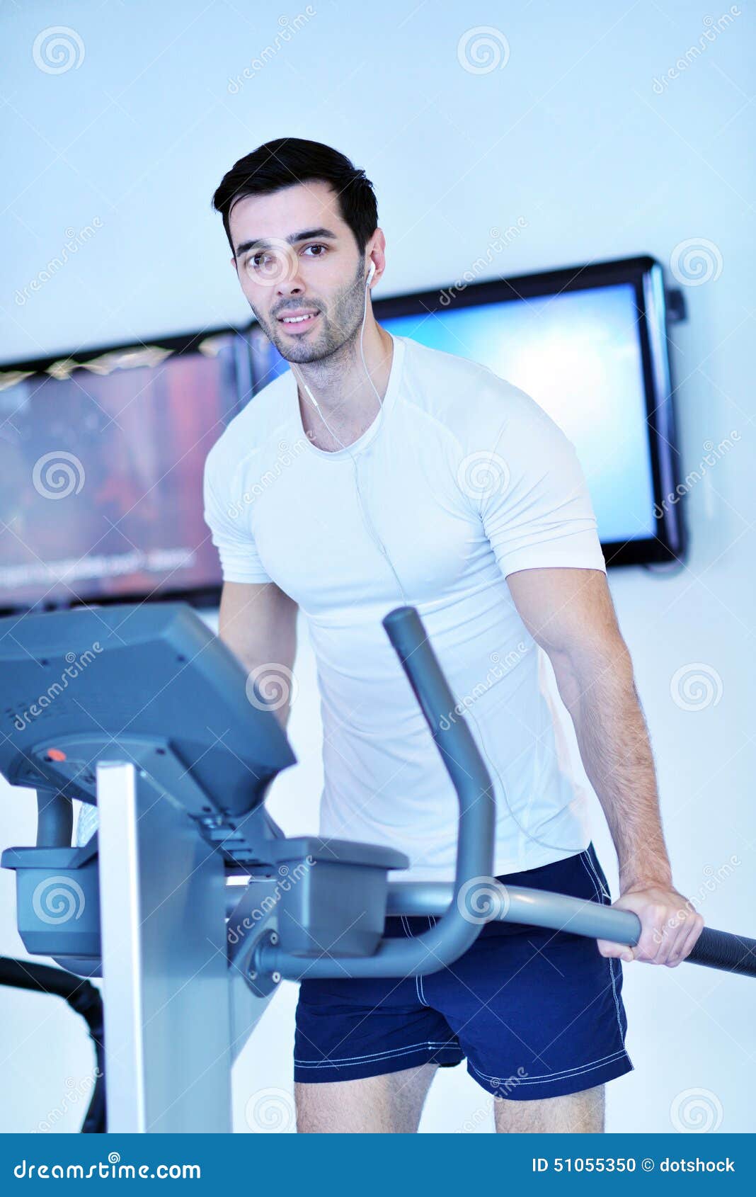 Man Running on the Treadmill Stock Photo - Image of handsome, male ...