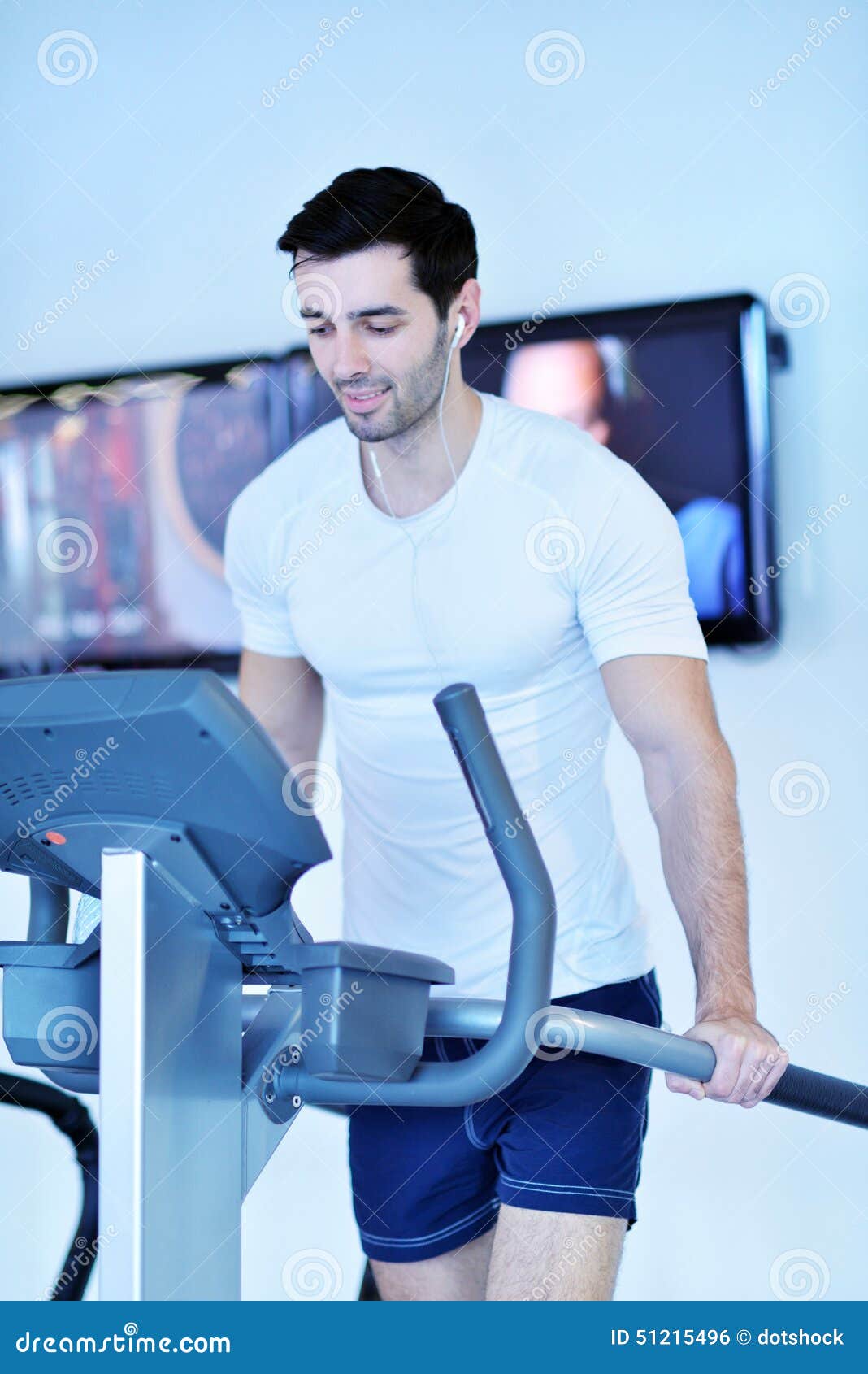 Man Running on the Treadmill Stock Photo - Image of trainer, adult ...
