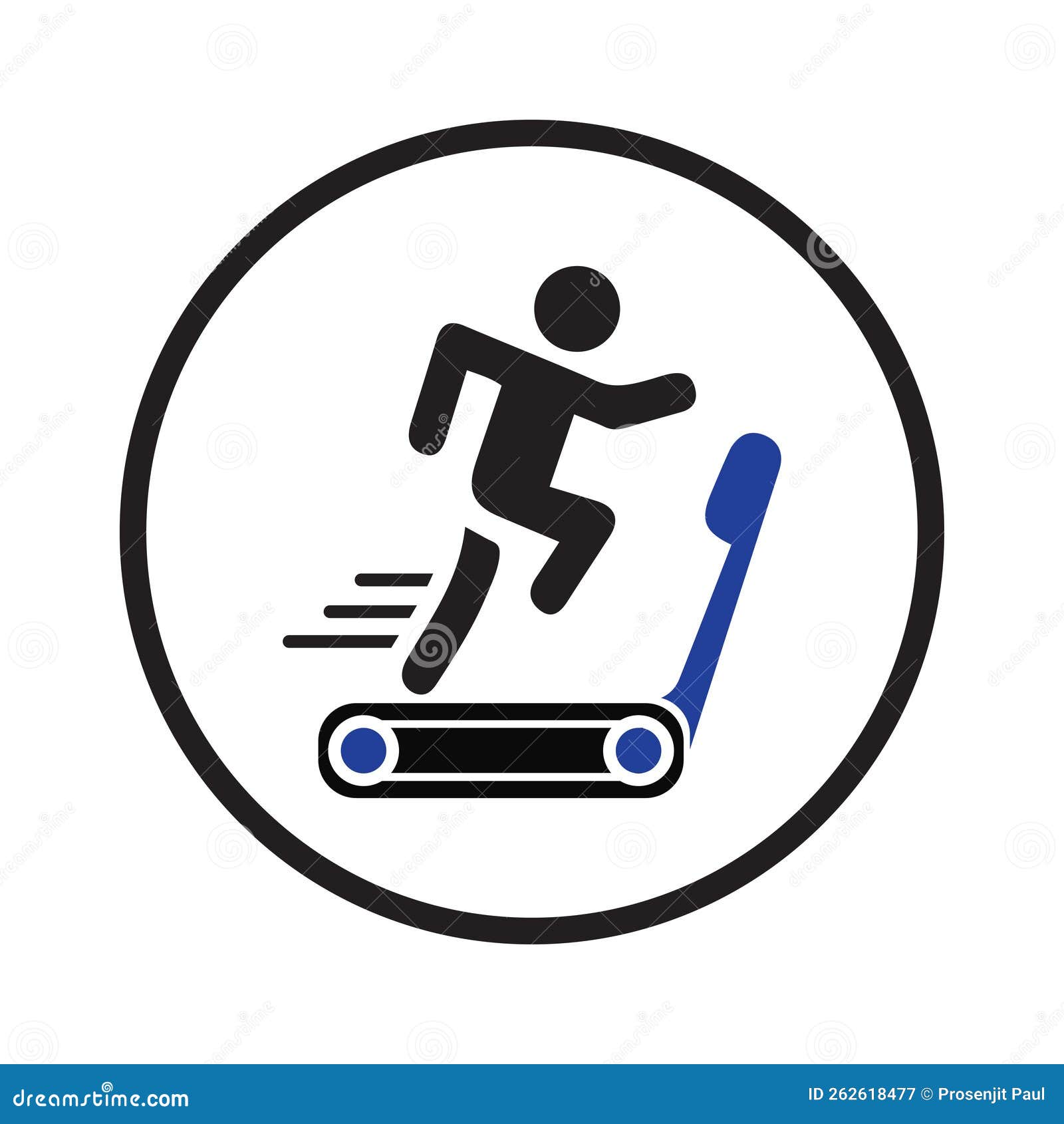 Man running treadmill icon stock vector. Illustration of cardio - 262618477