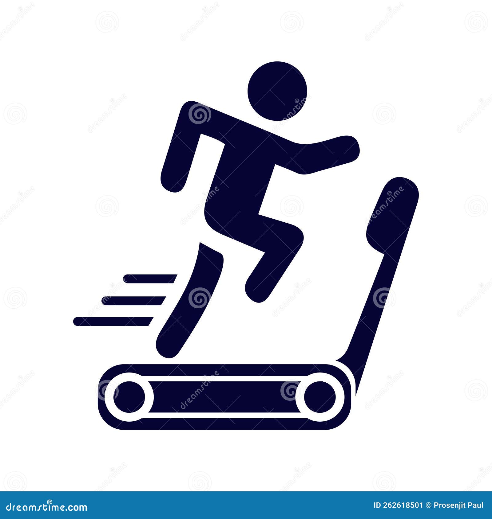 Man running treadmill icon stock vector. Illustration of exercise ...