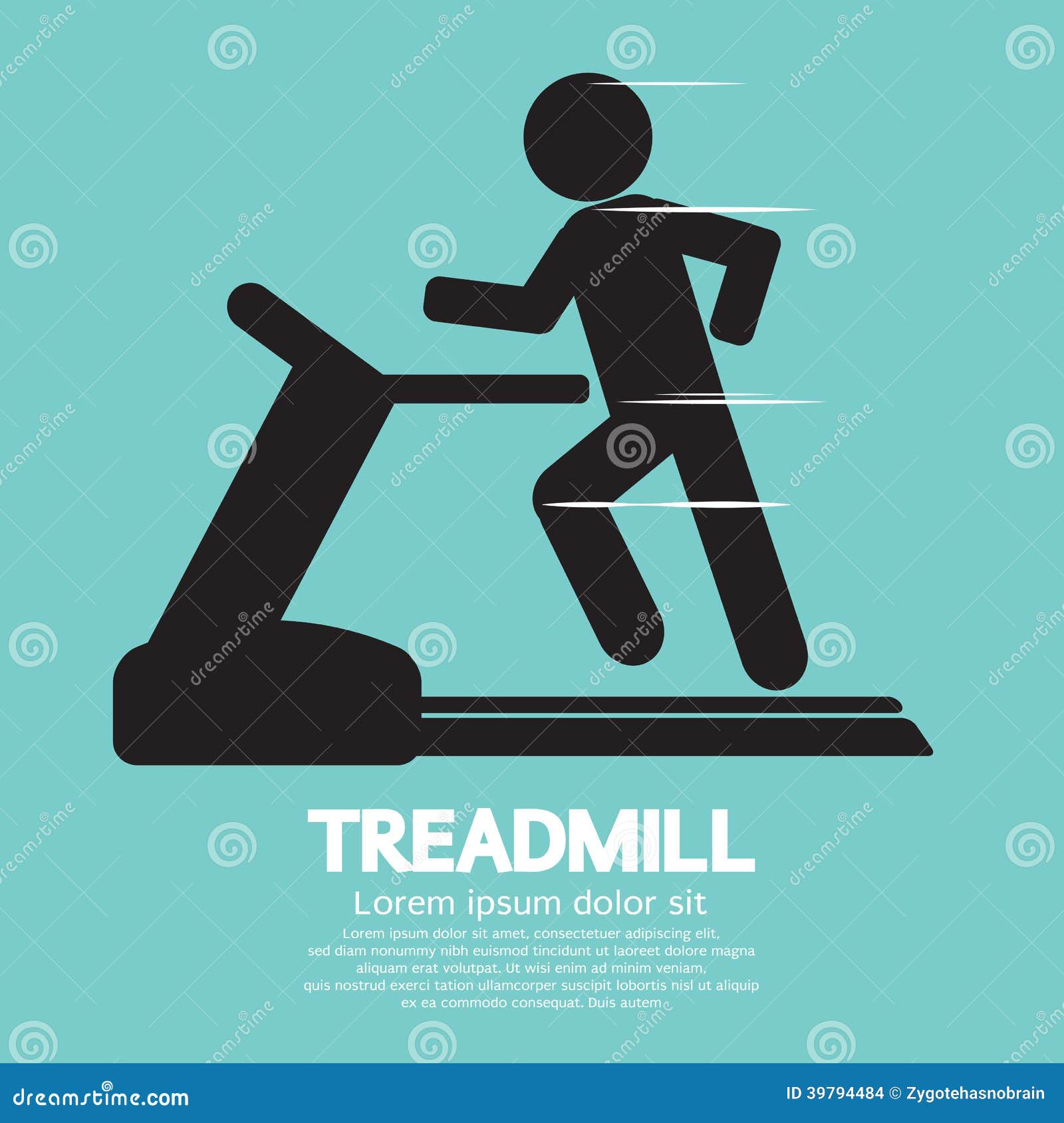 Man Running on a Treadmill stock vector. Illustration of sign - 39794484