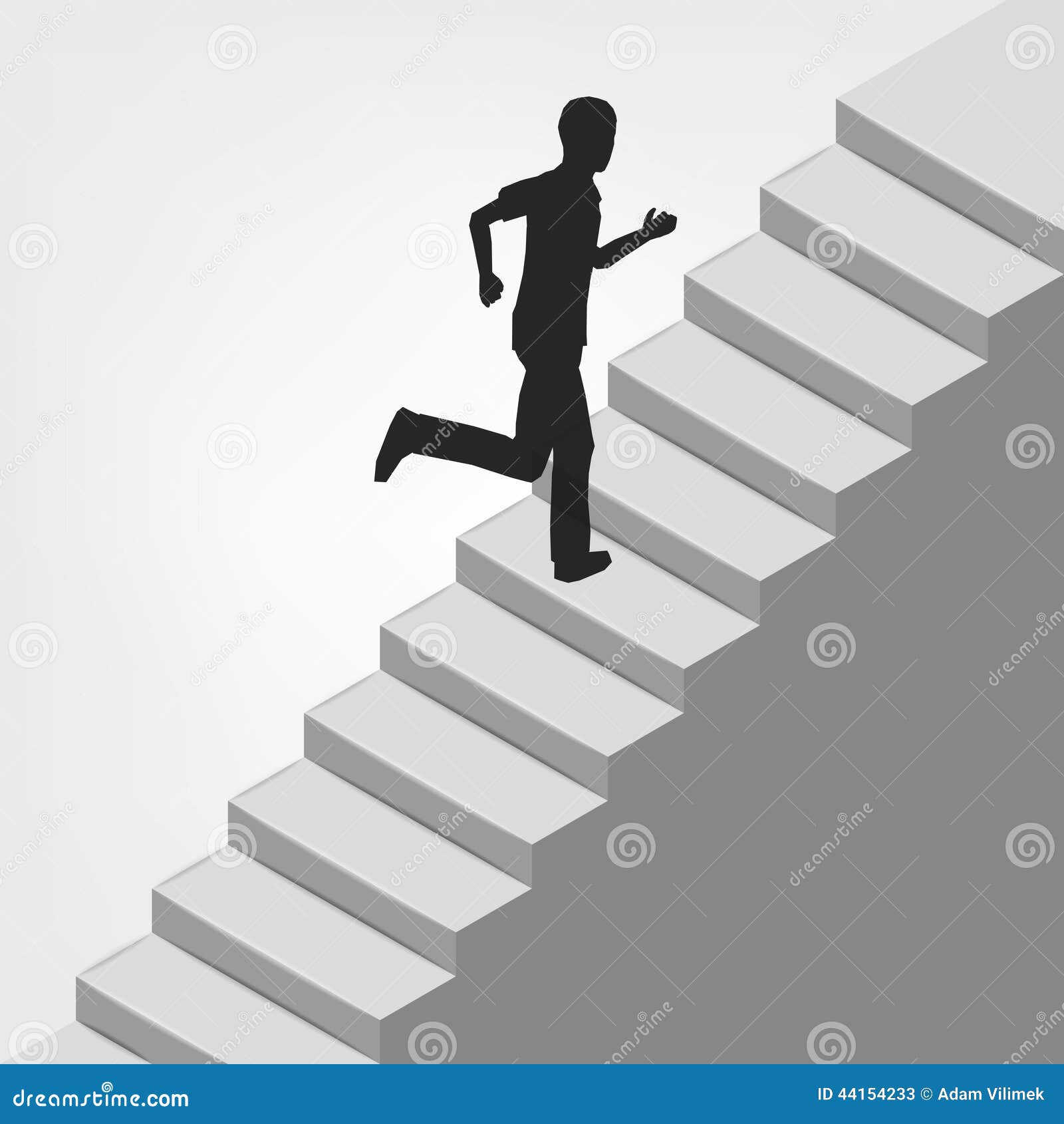 Man Running Up on Diagonal Staircase Stock Vector - Illustration of ...