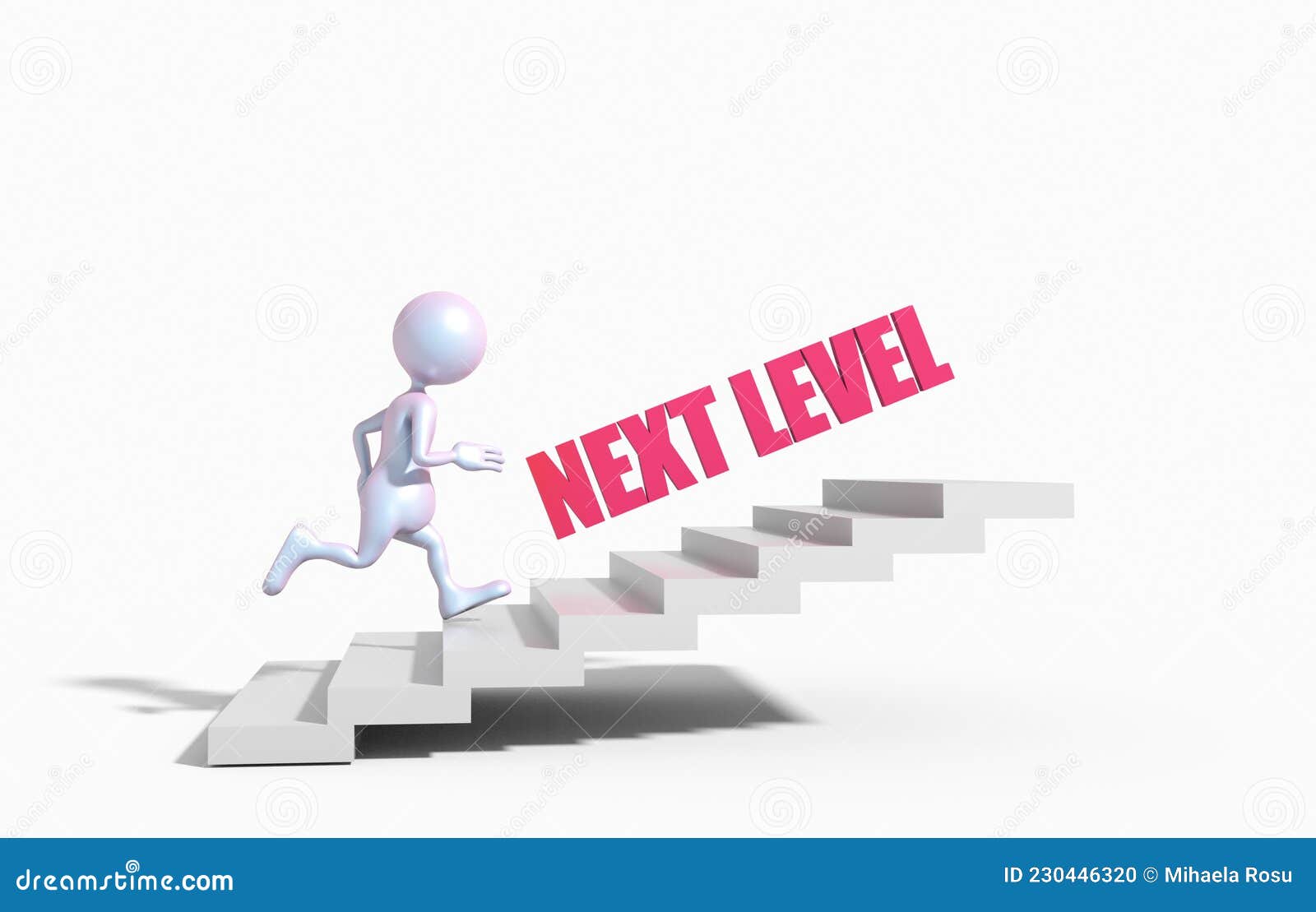 Man Running Up the Stairs To the Next Level Stock Illustration ...