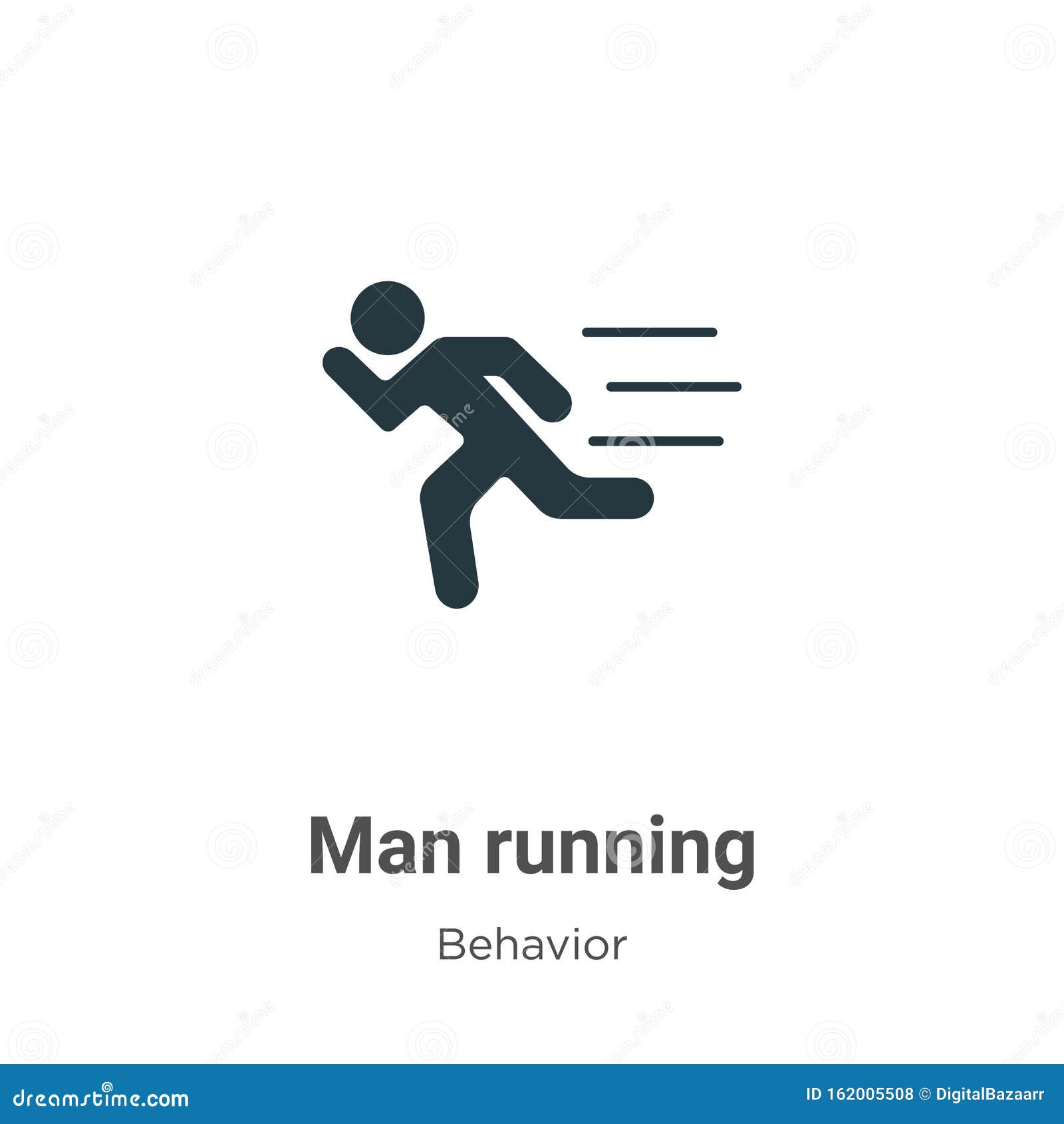 Man Running Vector Icon on White Background. Flat Vector Man Running ...