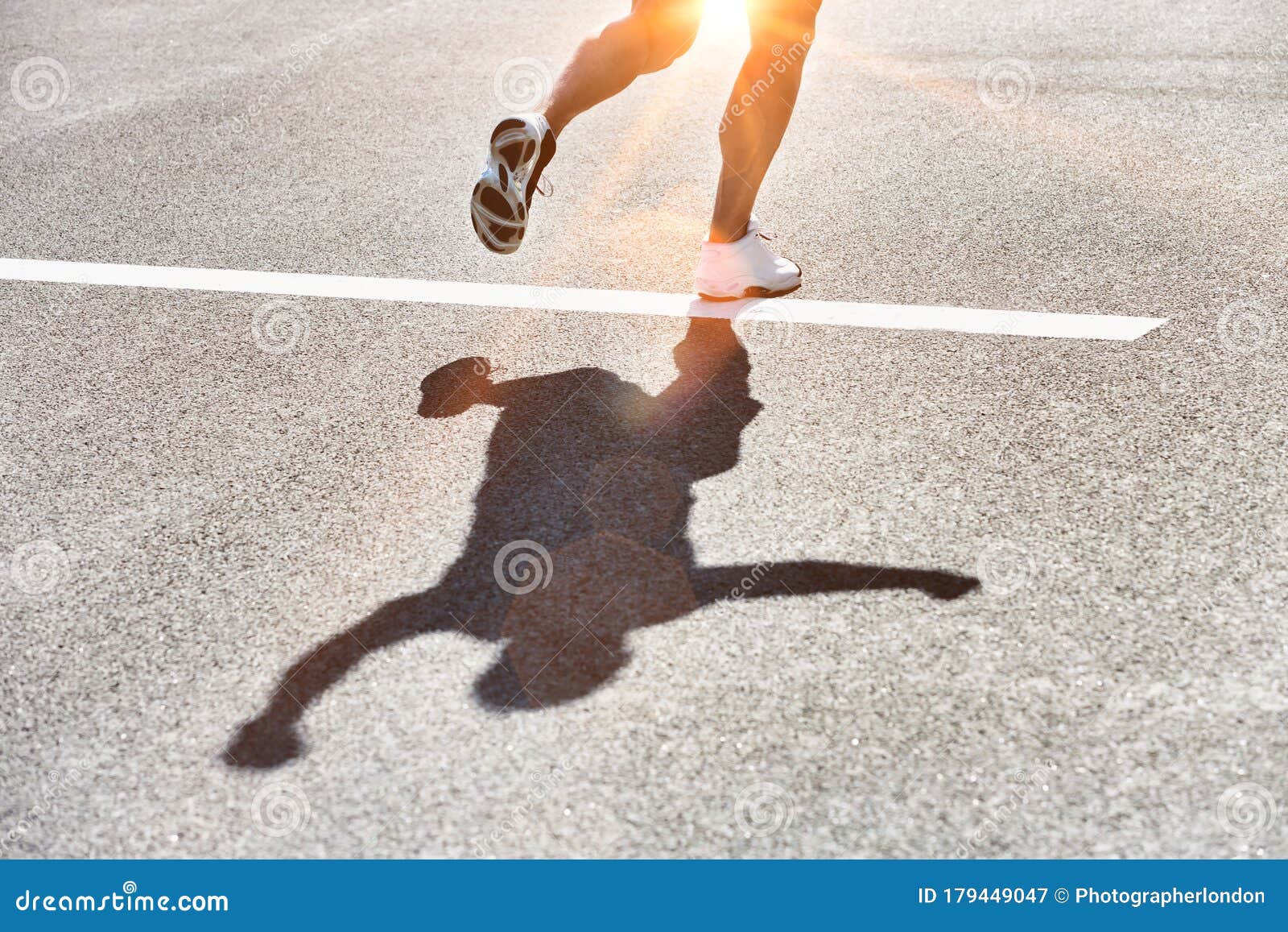 Man Running on White Starting Line Stock Image - Image of exercise ...