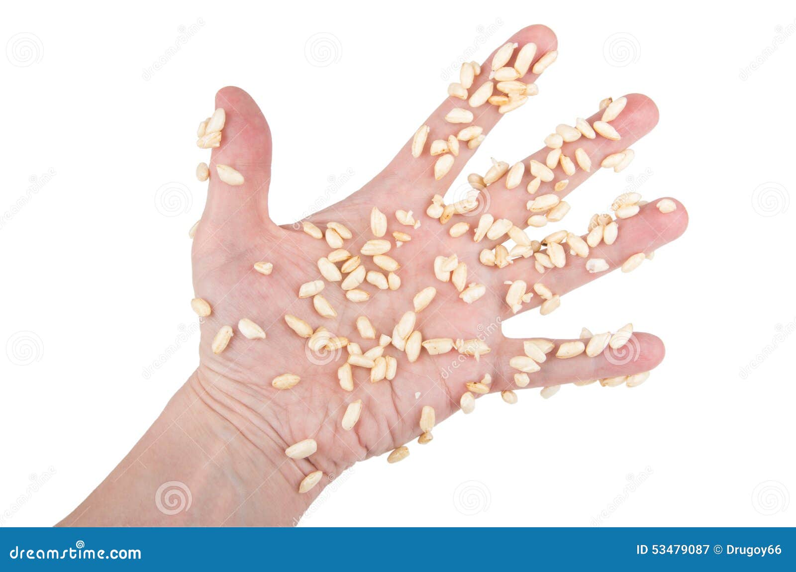 Man S Arm, Covered with Glazed Puffed Rice Stock Image - Image of stuck ...