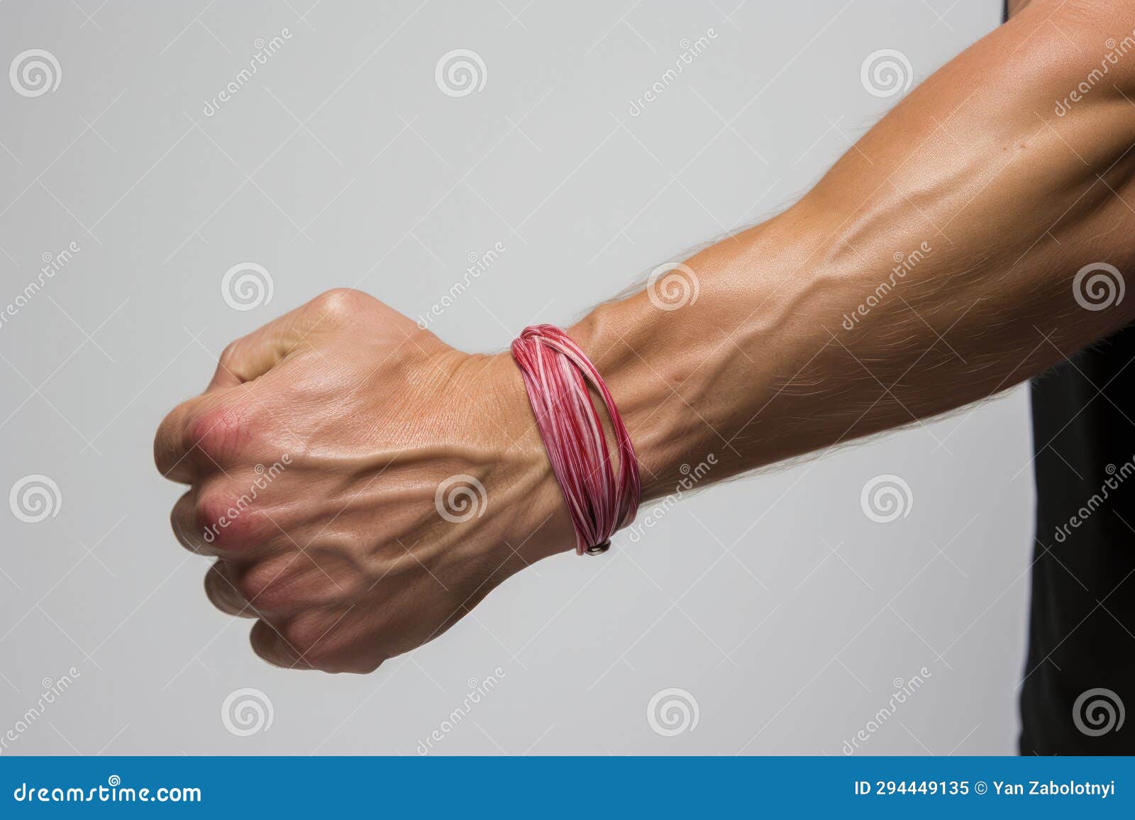 A Man S Arm with a Red String Wrapped Around it Stock Illustration ...