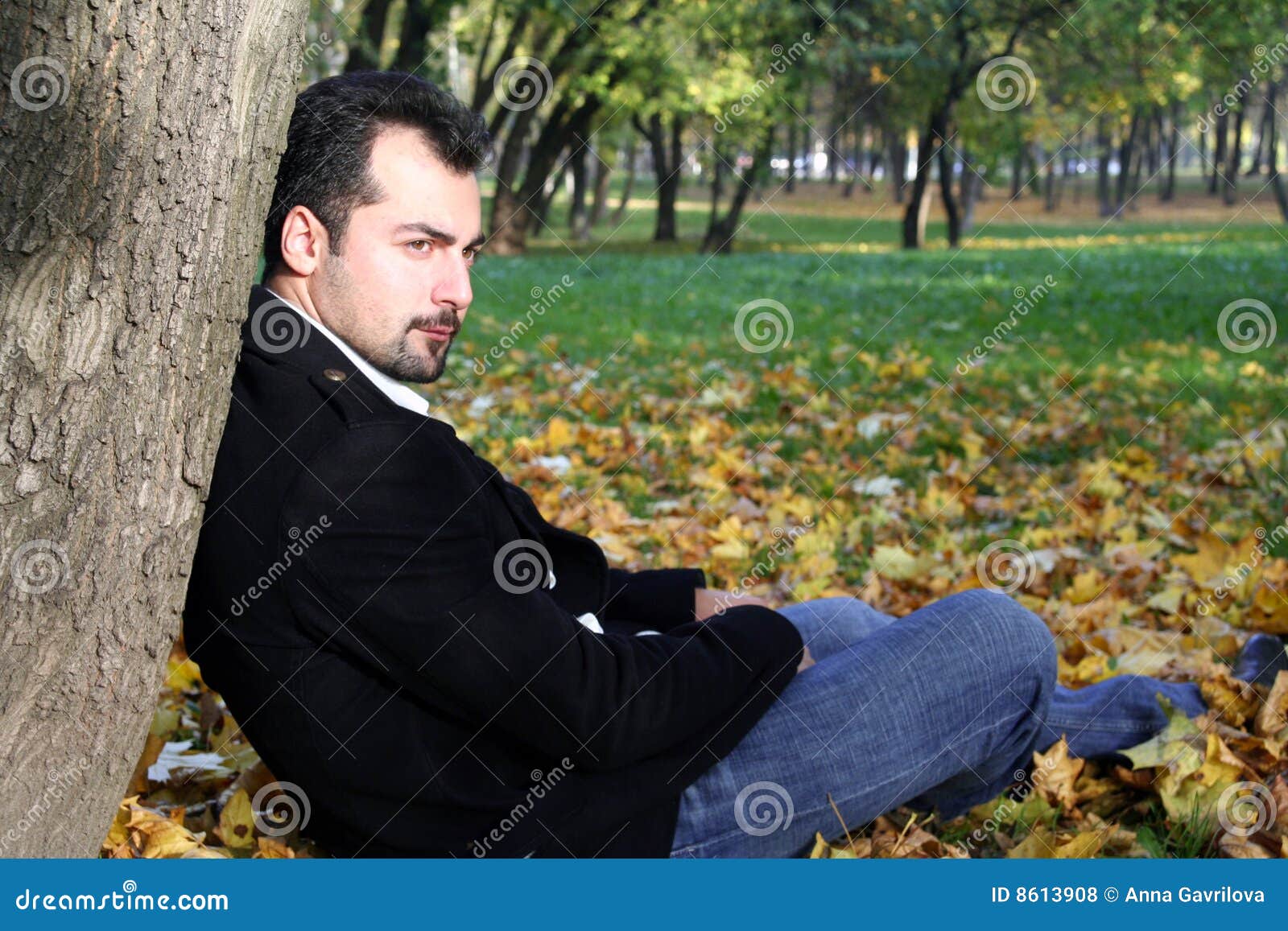 Man s autumn portrait stock photo. Image of contemplation - 8613908