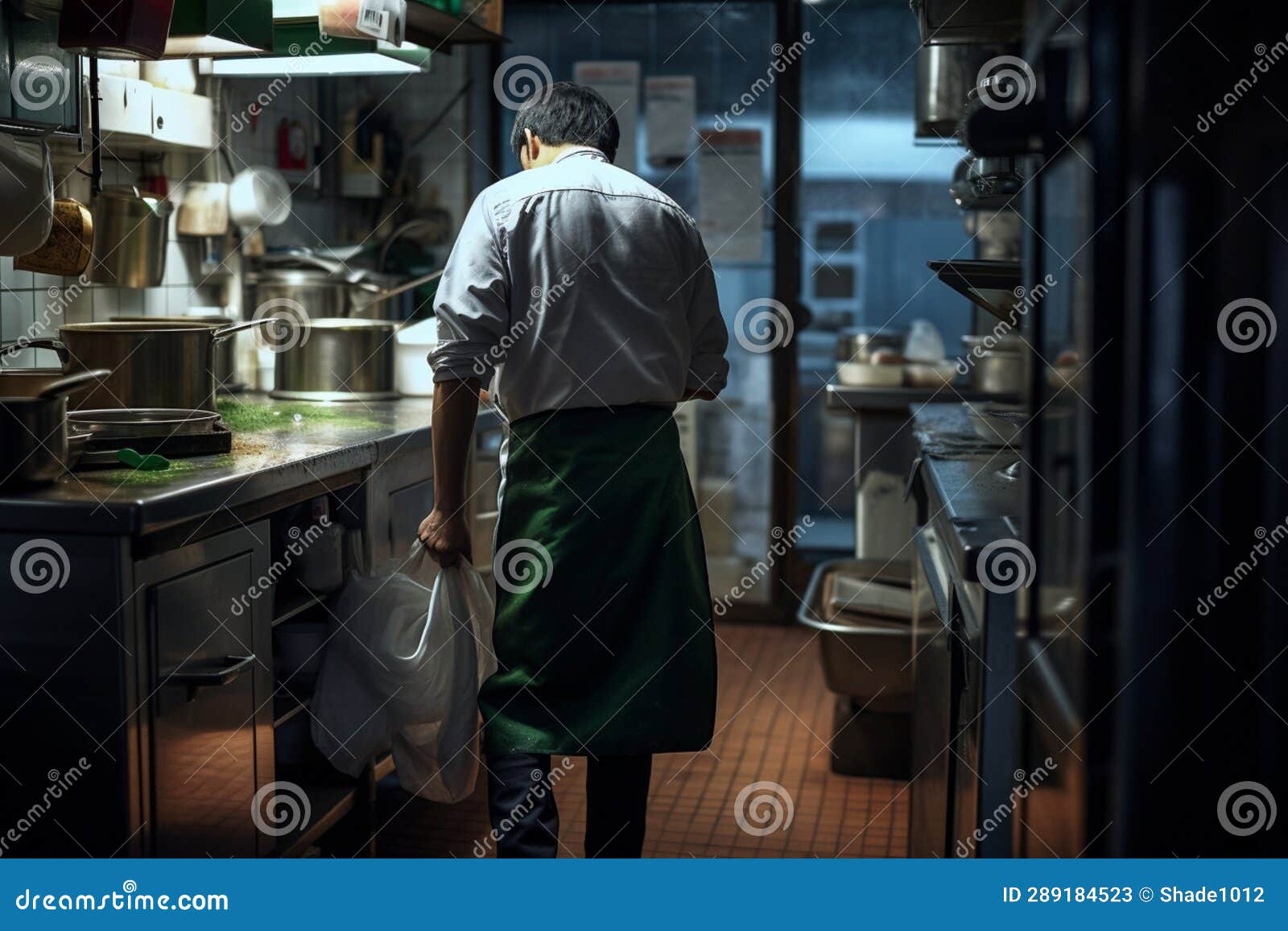 Man S Back in a Kitchen Working Stock Image - Image of restaurant ...