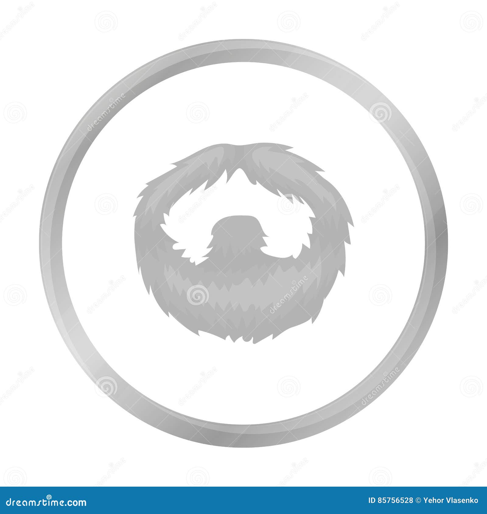 Man`s Beard Icon in Monochrome Style Isolated on White Background ...