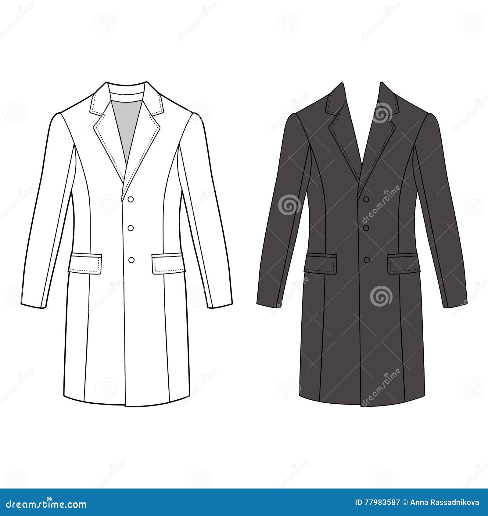 Man s coat (front view) stock vector. Illustration of comfortable ...