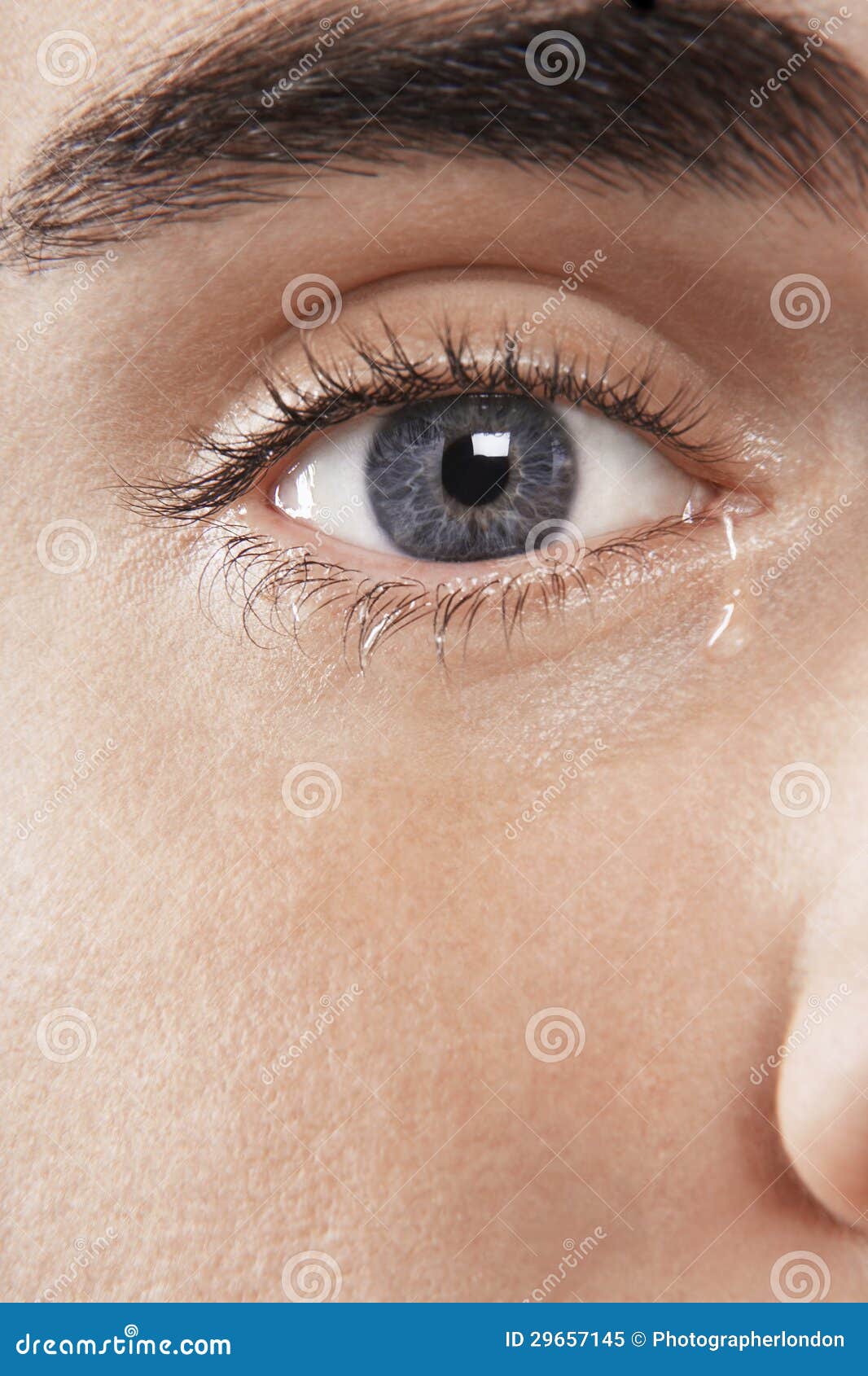 Man s Eye Crying stock image. Image of closeup, macro - 29657145