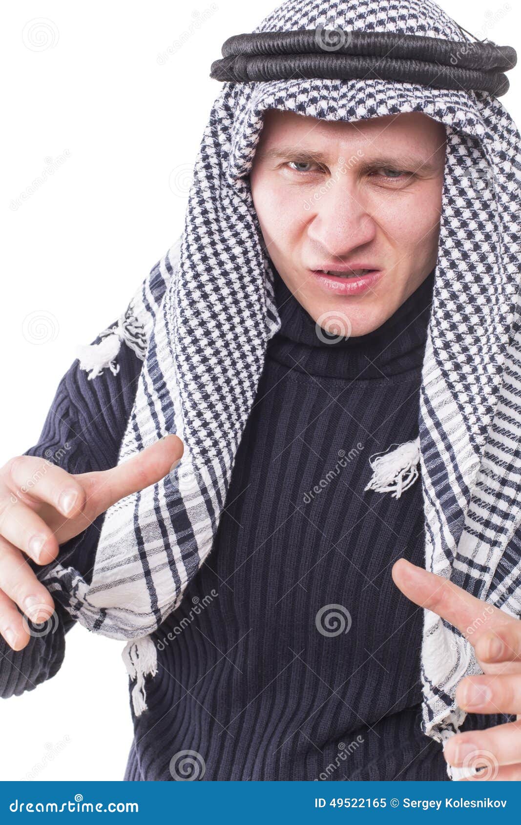 Man S Face Covered with Arab Scarf Stock Image - Image of close ...