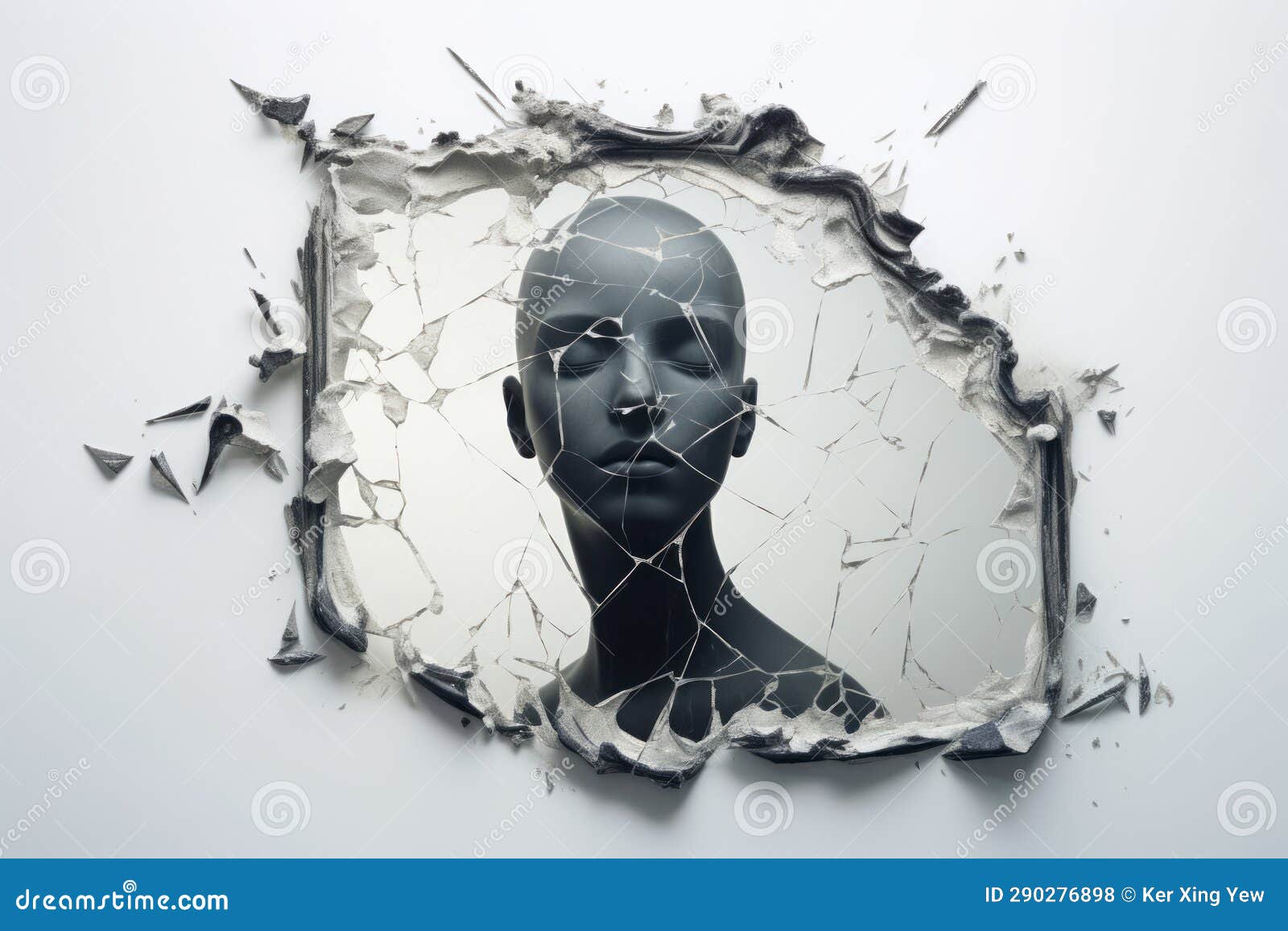 Man S Face Peering through a Hole in a Wall Stock Illustration ...